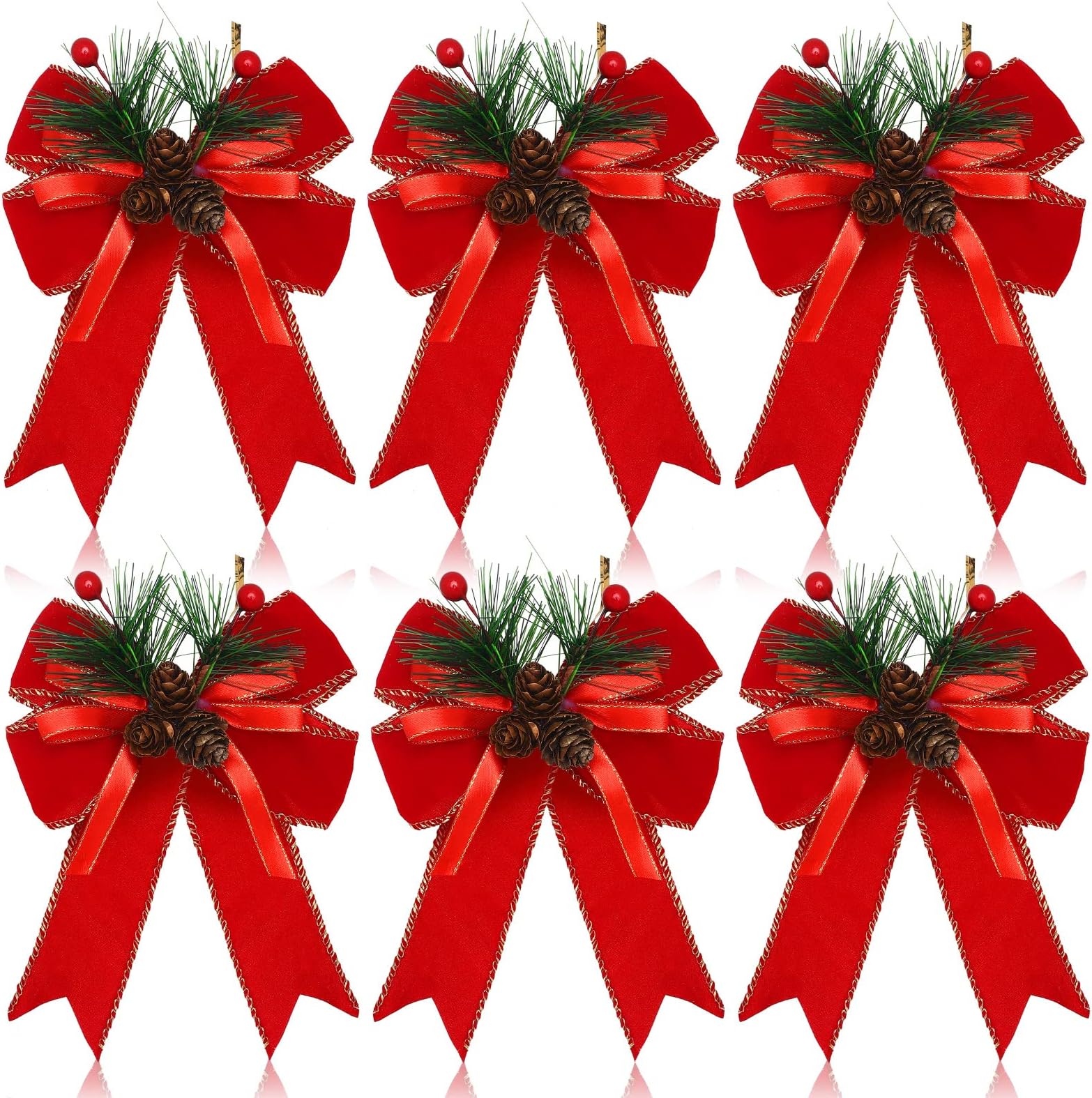 Amazon.com: Sumind 48 Pieces Christmas Bow Mini Red Ribbon Bow Tie 3 ...