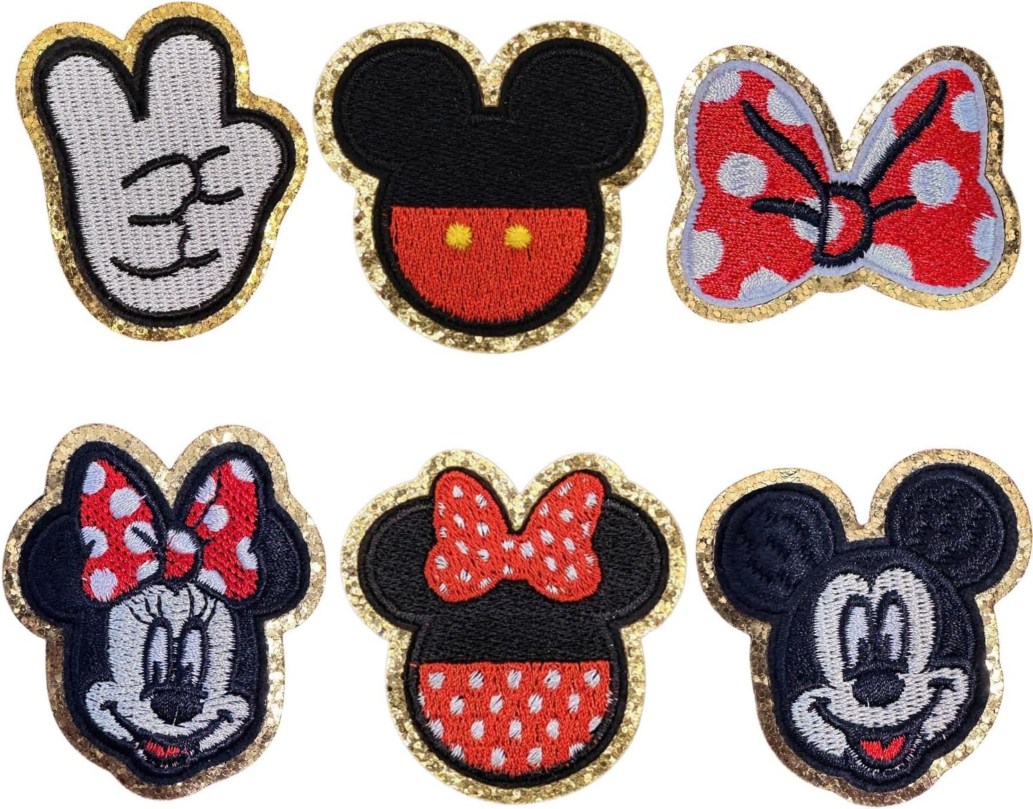 Amazon.com: 6 PCS Cute Cartoon Mickey Iron On Patches for Clothing ...