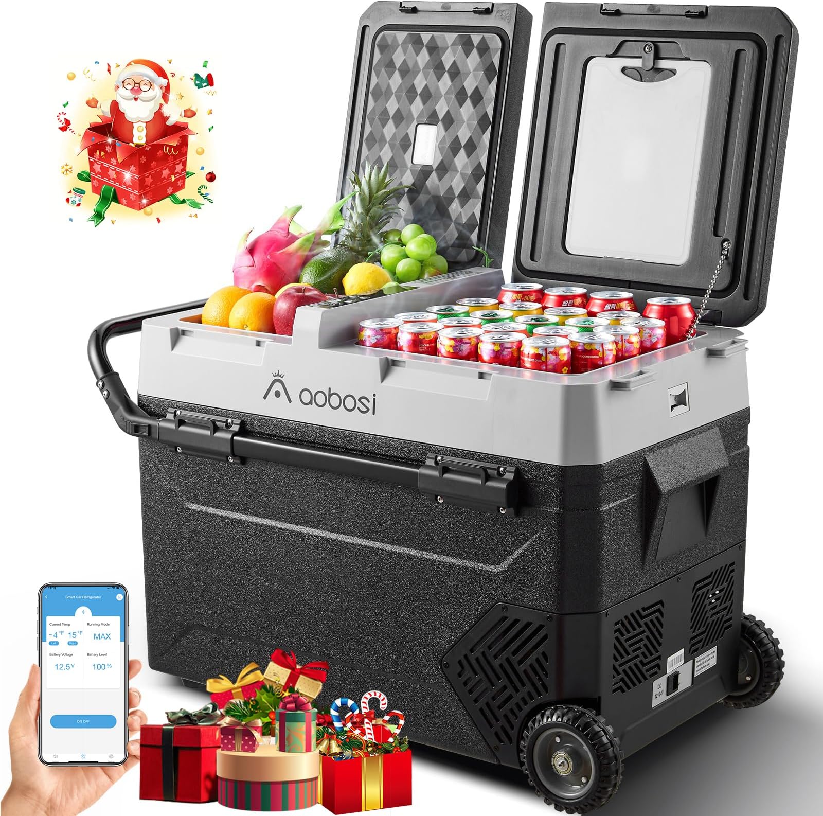 Amazon.com: AAOBOSI 12 Volt Car Refrigerator, 60Qt (57L) Portable Car ...
