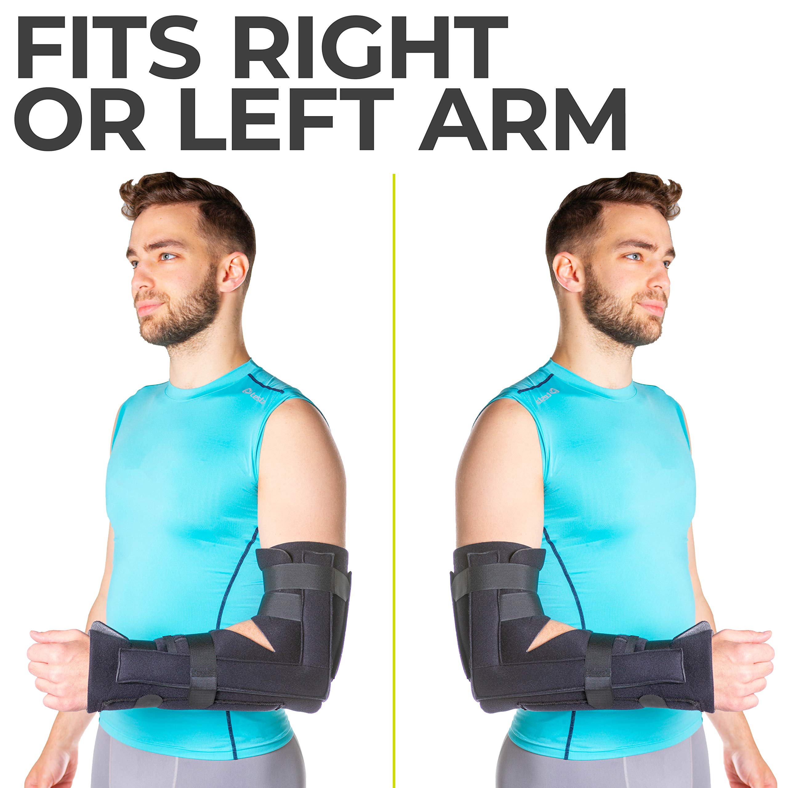 BraceAbility Elbow Immobilizer Brace | Removable Long Arm Cast and Soft ...