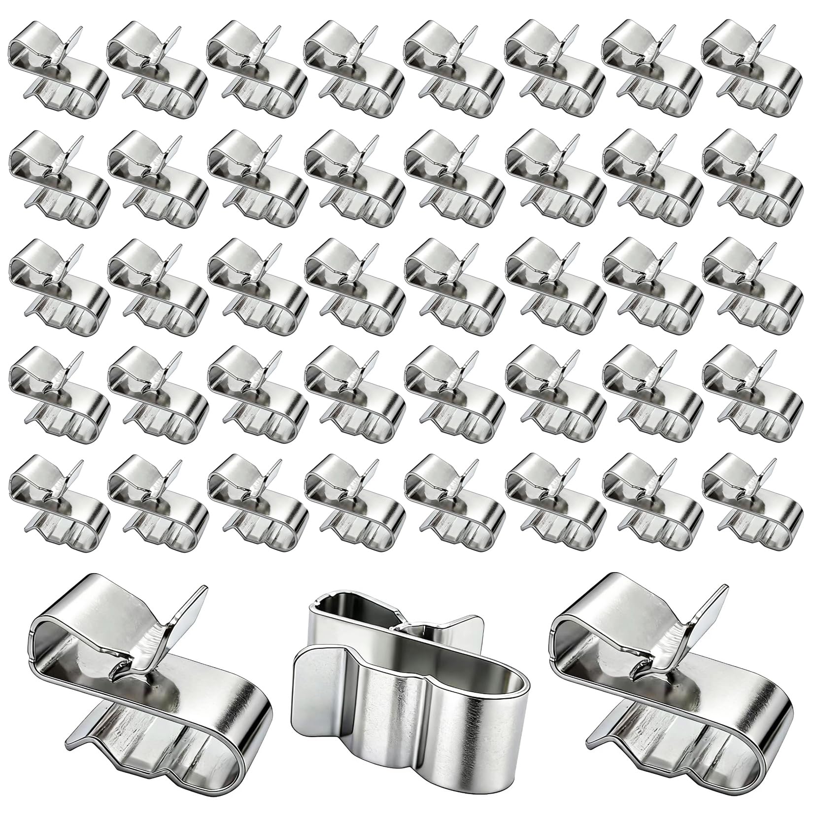 Snapklik.com : 50 Pack 20mm Total Length Stainless Steel Cable Clips ...