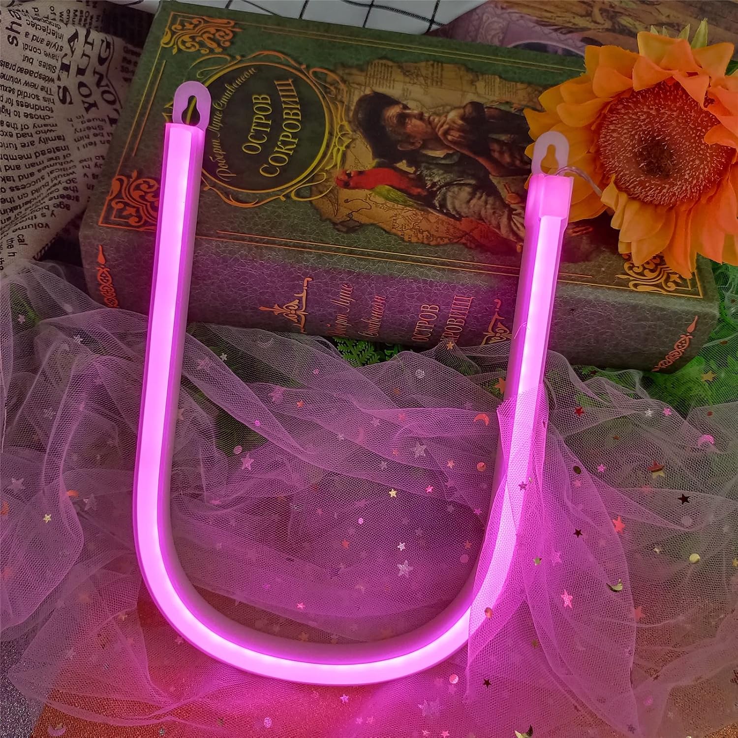 AMEVRGTHS Neon Signs Light up Letters U LED Custom Pink Letters Neon ...