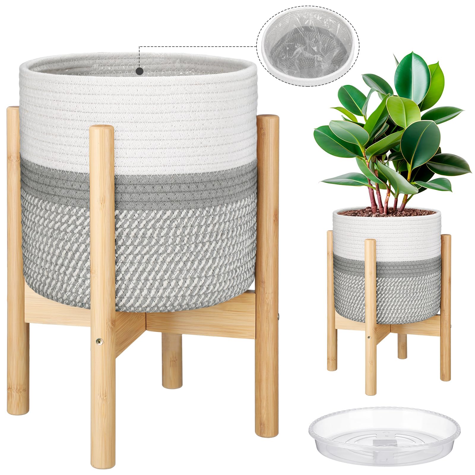 Amazon.com: Sunnychicc Plant Basket with Stand Indoor Planter Pot ...