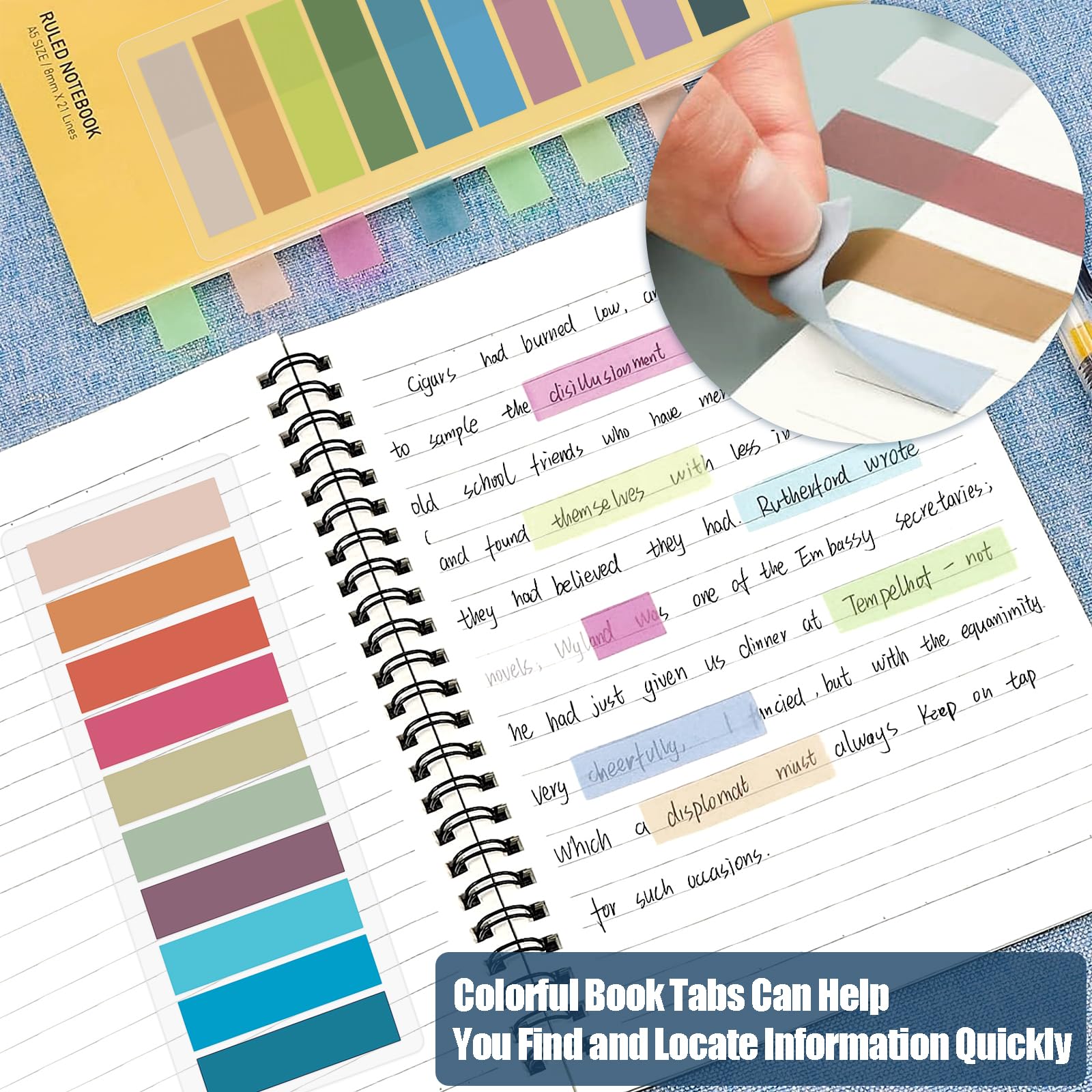 Snapklik.com : Sticky Tabs 1200 Pcs Book Tabs For Page Markers,Morandi ...