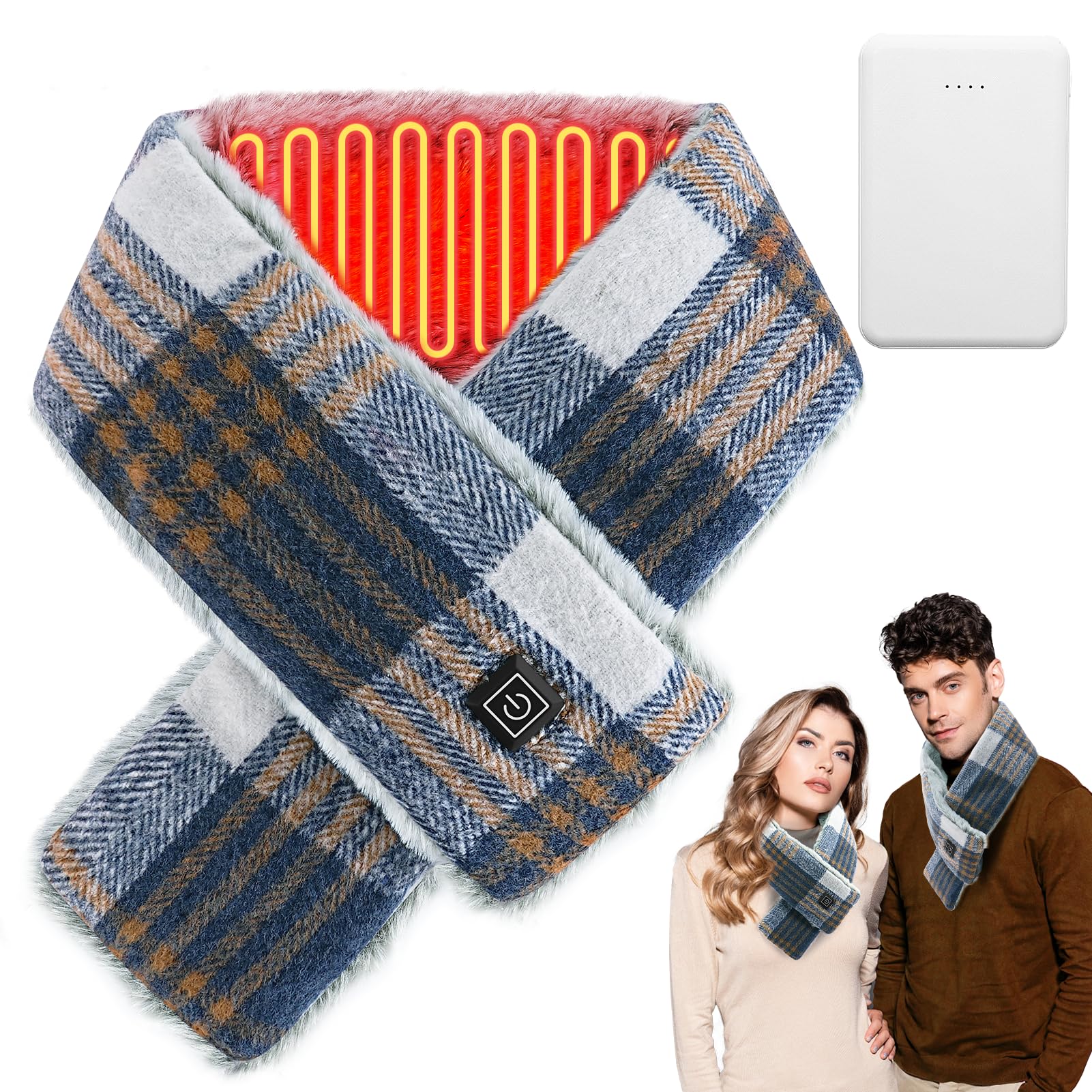 Kannino Heated Scarf Heated Neck Scarf with 5000mAh Battery Electric ...