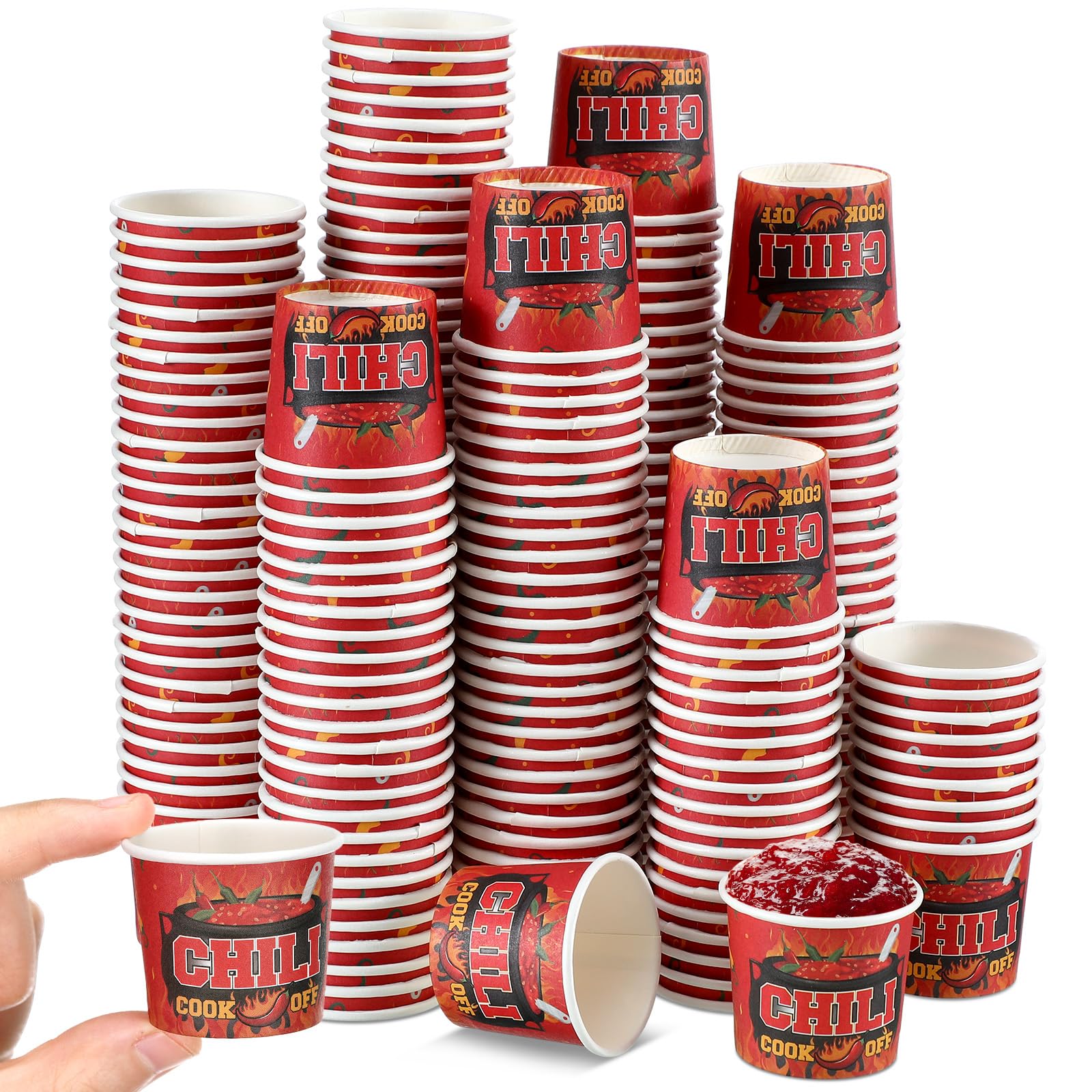 Amazon.com: Teenyyou Chili Cook off Tasting Cups Paper Cups Chili Cook ...