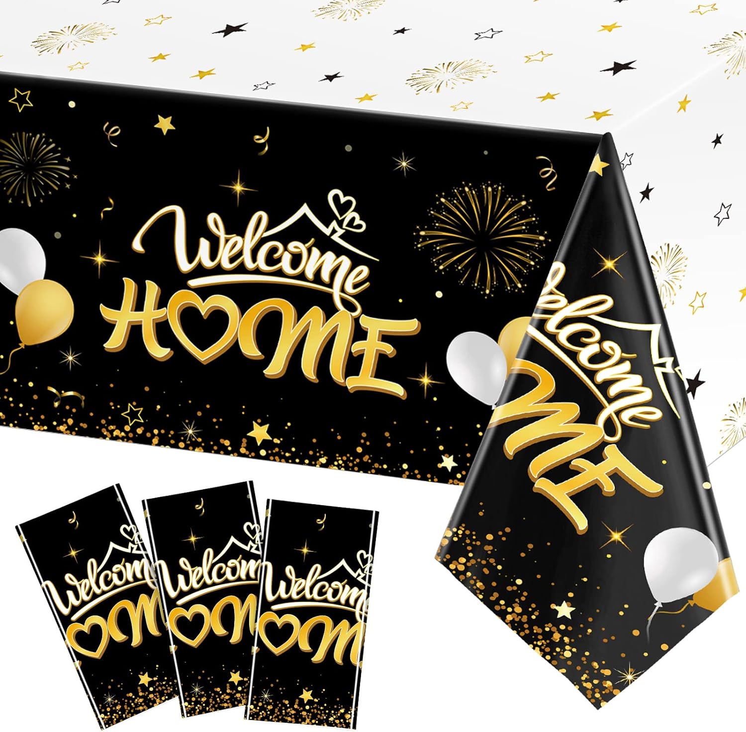 Amazon.com: Welcome Party Decorations 3 Pcs Tablecloths Welcome Back ...