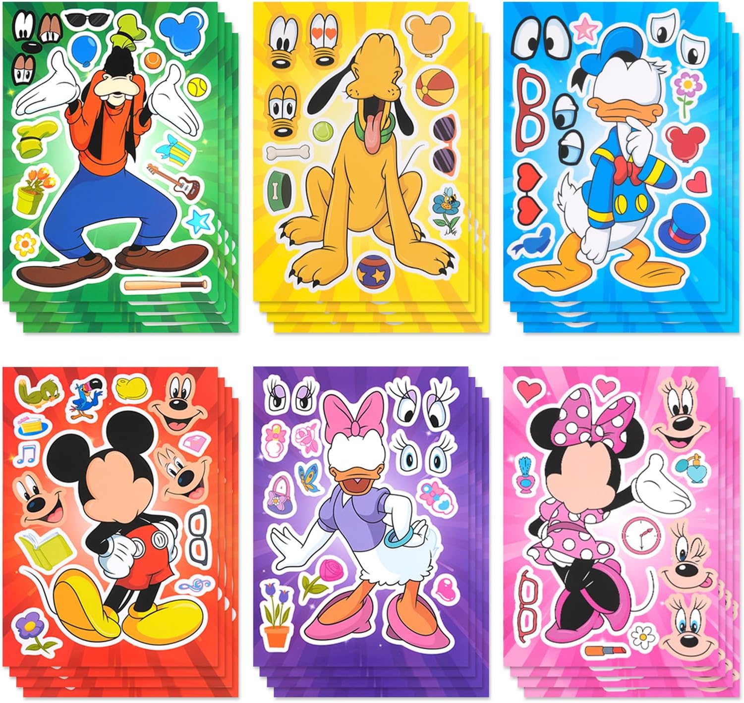 Amazon.com: 24 Mickey Stickers, Mouse Stickers Birthday Party Supplies ...
