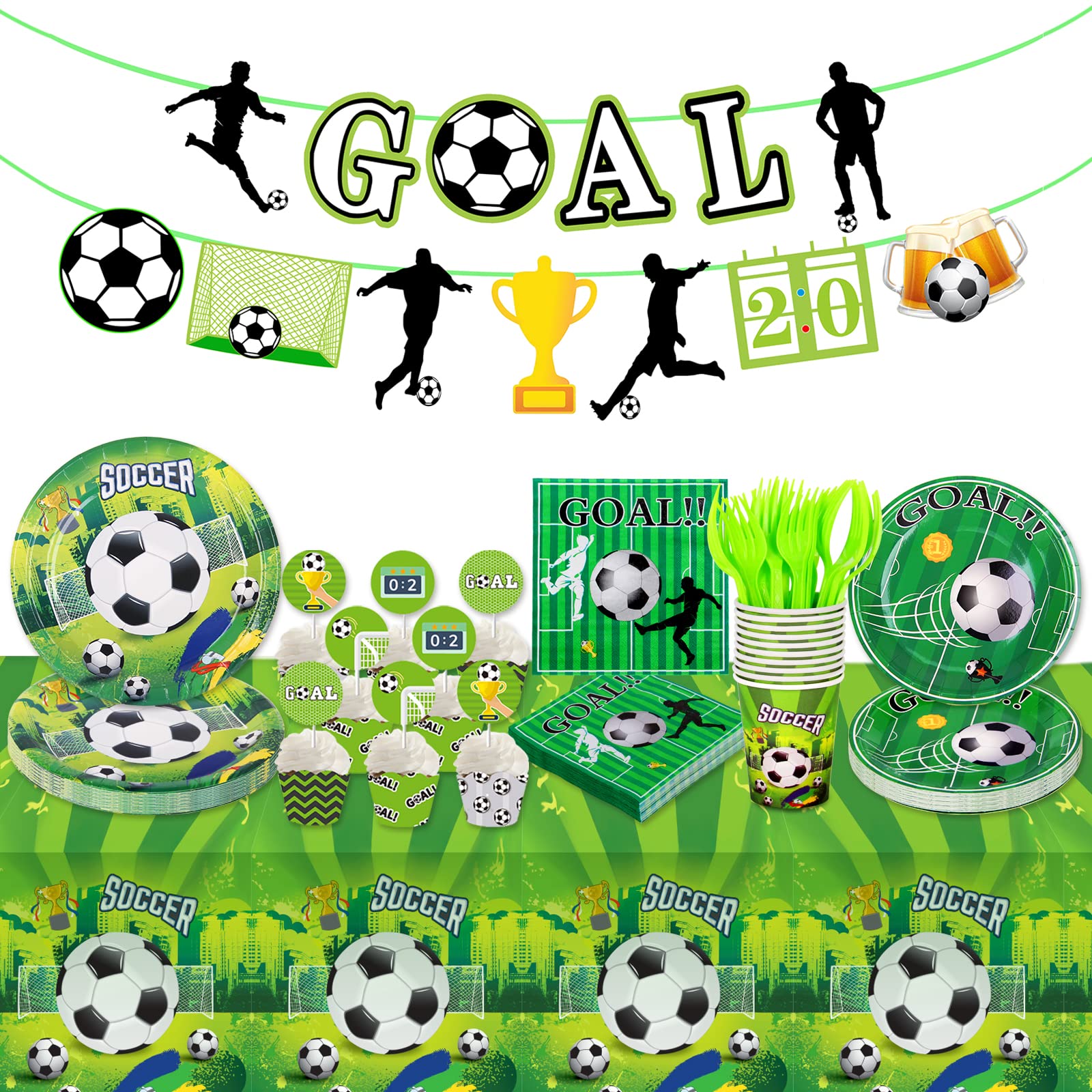 Soccer Goal Party Decoration Supplies for 25 Guests Soccer Sports ...
