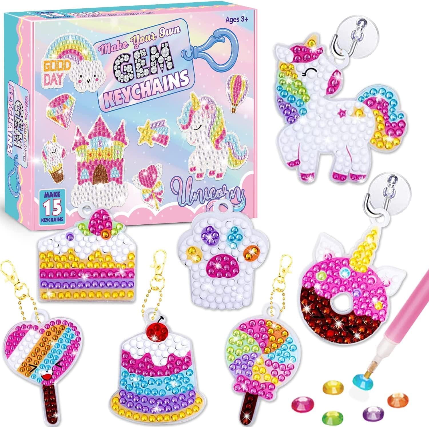 Beauenty 15pcs Arts and Crafts for Kids Diamond Painting Kit Make Your ...