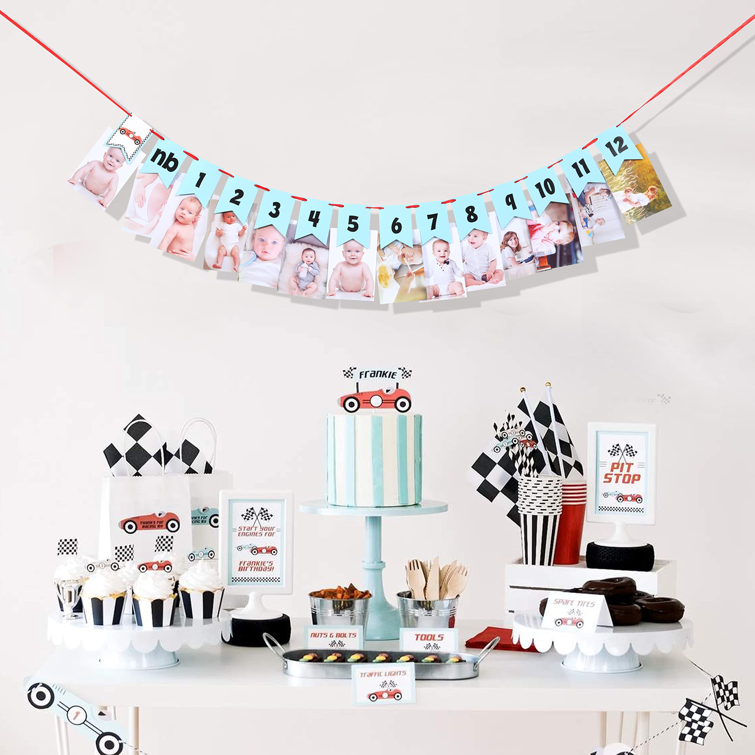 Cars First Birthday Decorations For Boy Fast One Banner, Fast One ...
