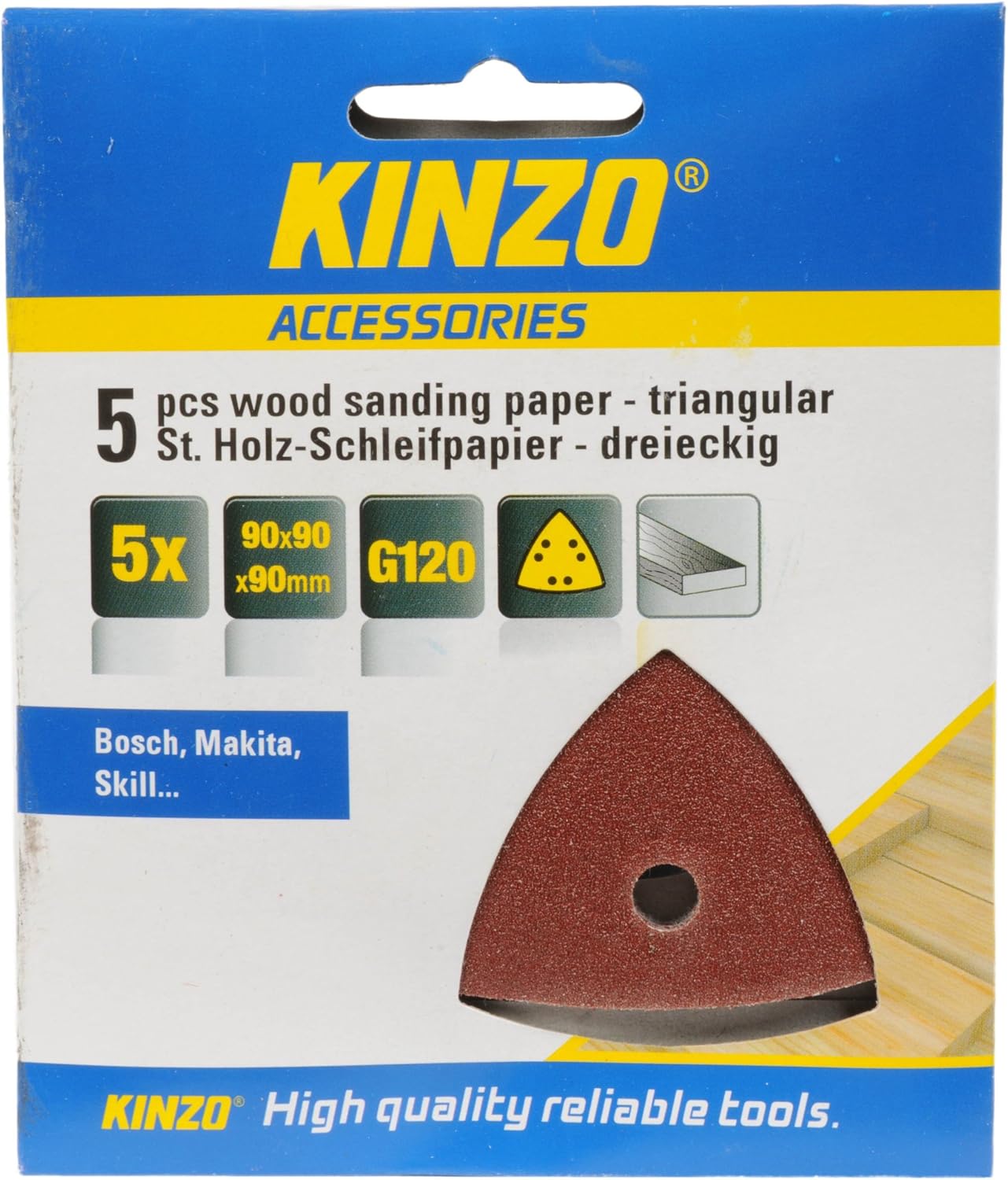 KINZO 71729 90 x 90 x 90mm G120 Triangular Wood Sanding Paper - Amazon.com