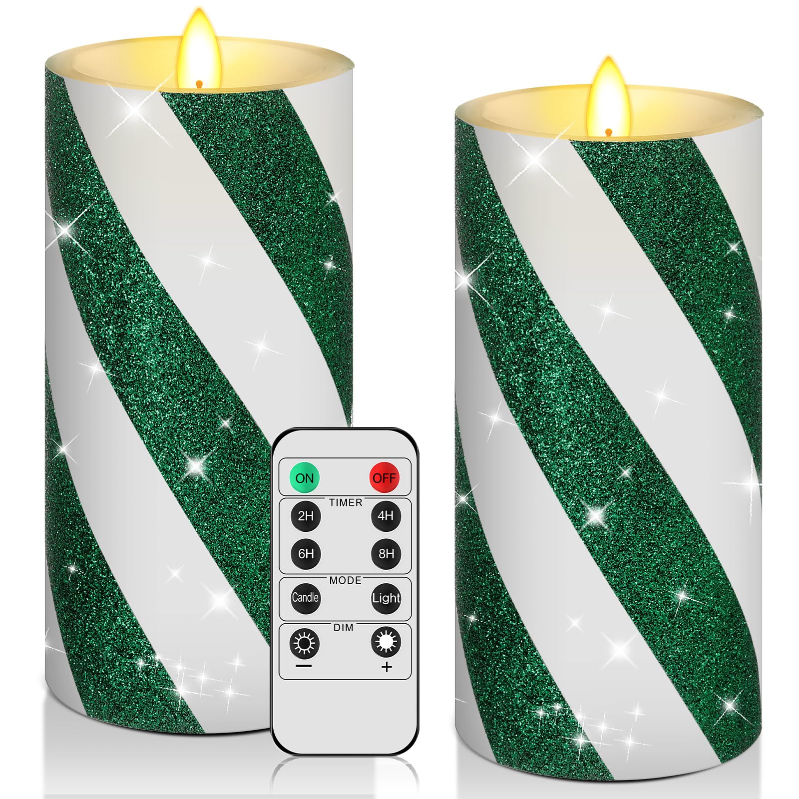 Amazon.com: Retisee 2 Pcs Christmas Candy Cane Flameless Candles ...
