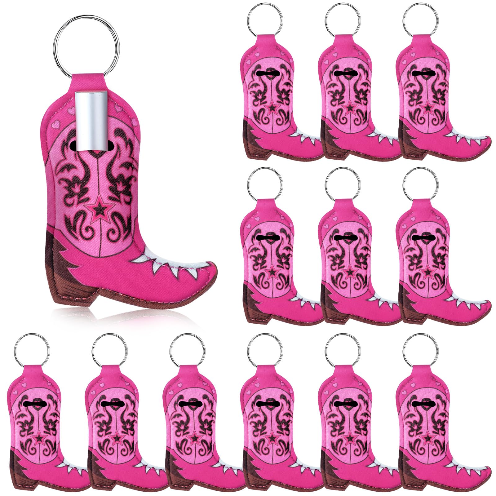 Amazon.com: Seenelling 12 Pcs Cowgirl Boot Lipstick Holder Keychain ...