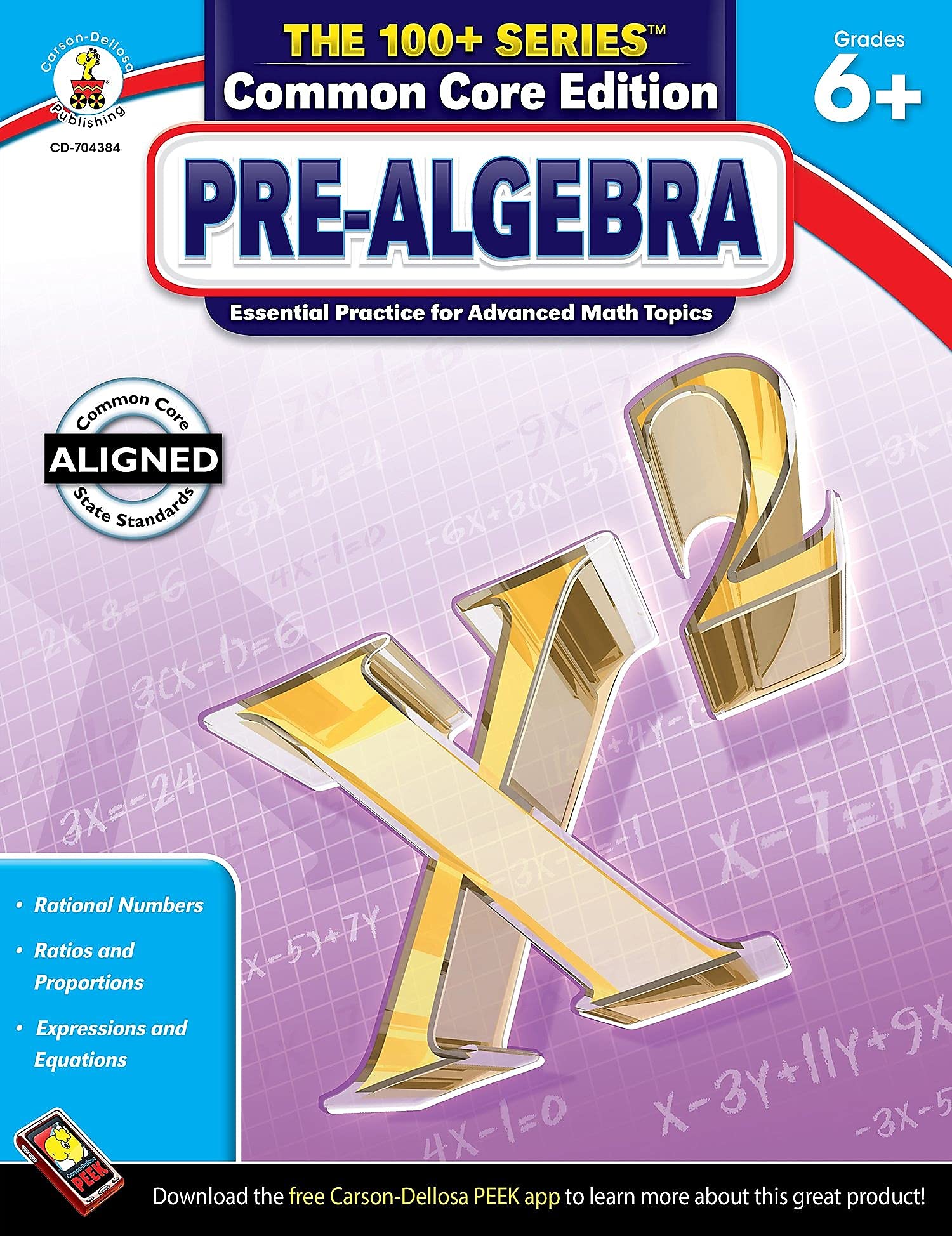 Snapklik.com : Carson Dellosa Pre-Algebra Workbook 6th8th Grade, 128pgs