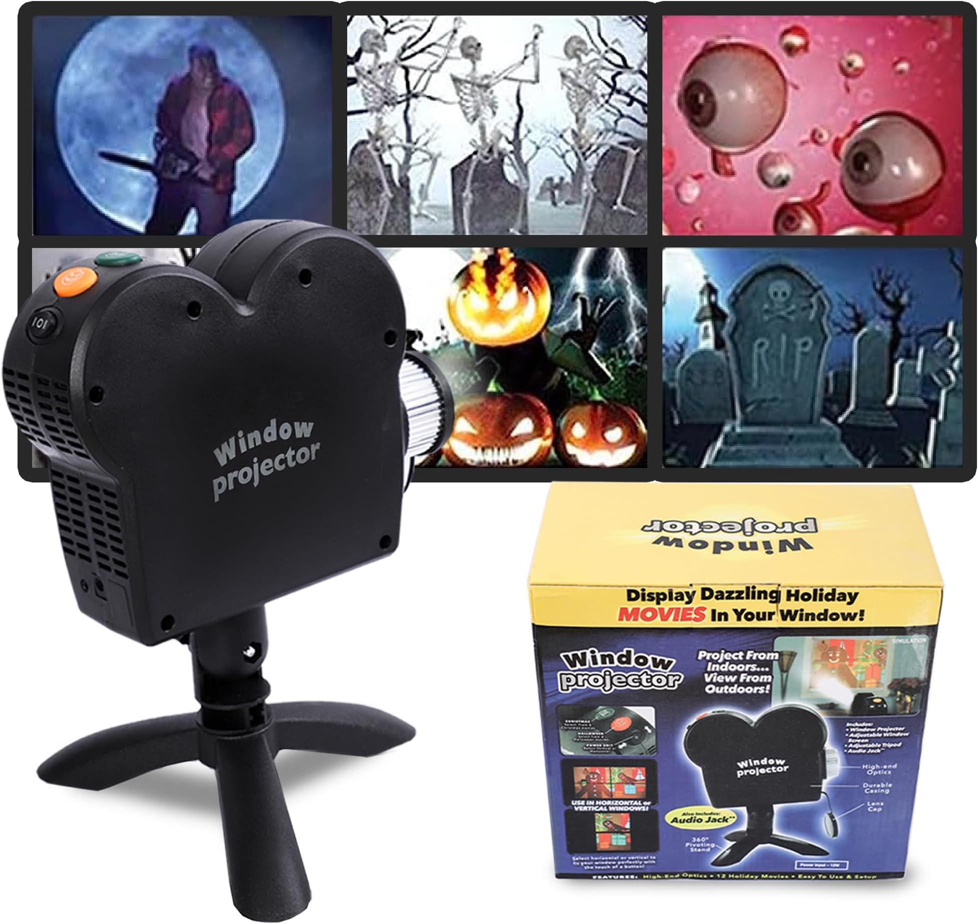Amazon.com: Christmas Window Projector, Halloween Projector Hologram ...