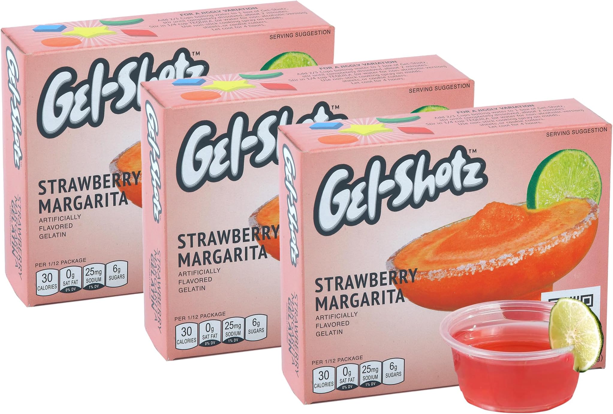 Amazon.com : Gel-Shotz Strawberry Margarita (3-Boxes) Jello Mix for ...