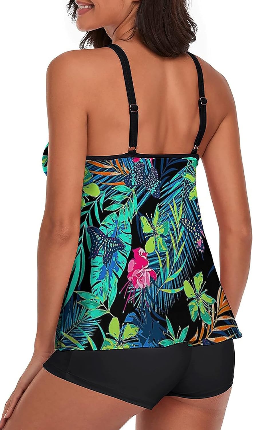 Women's Bathing Suits Swimsuits Tankini Sets for Two Piece Blouson Tank ...