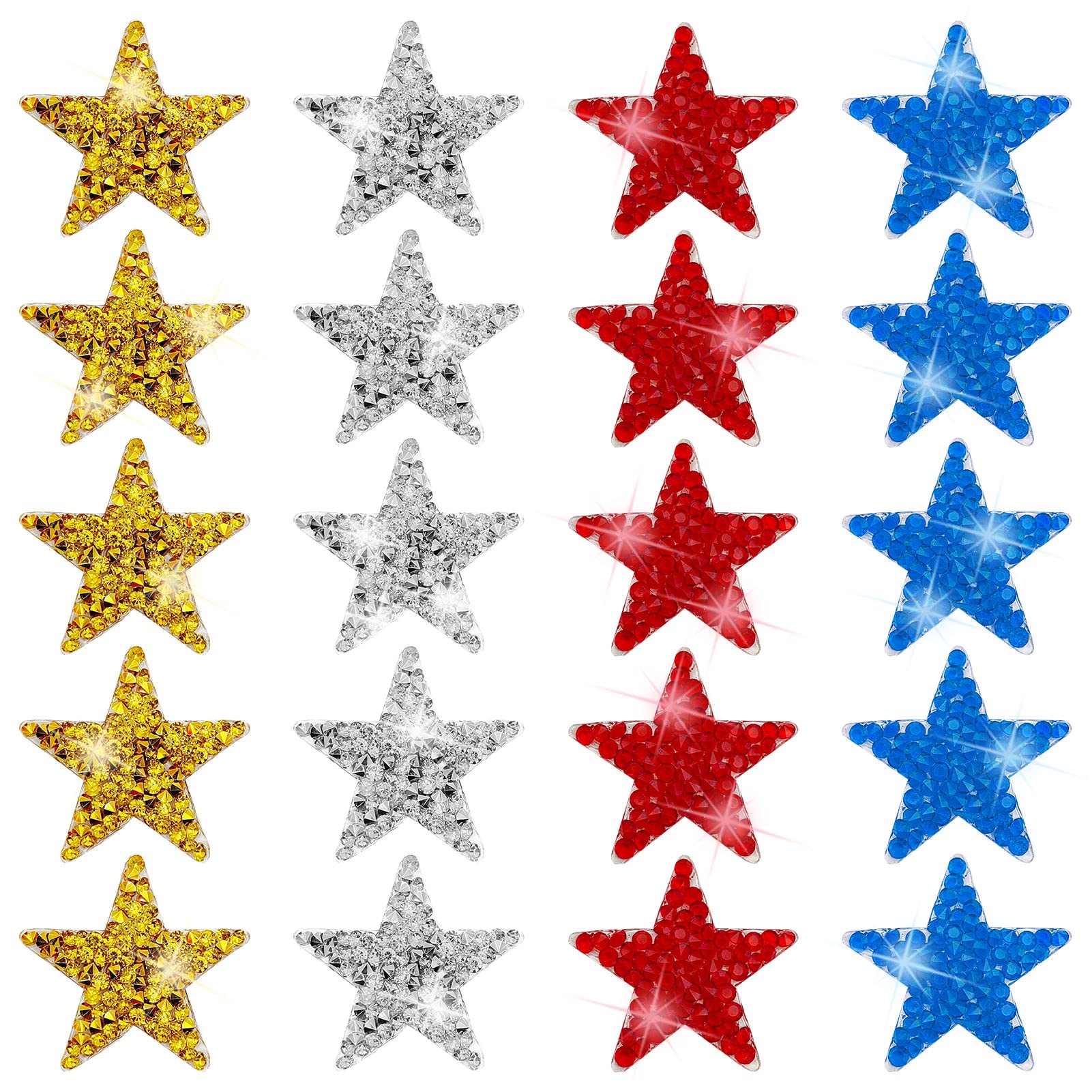 Amazon.com: 40 Pieces Star Patches Iron on, Star Rhinestone Adhesive ...