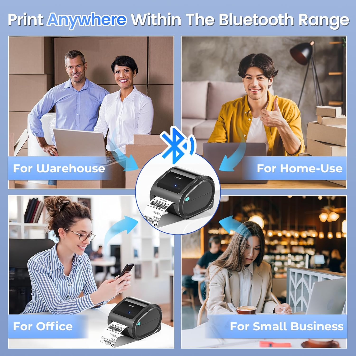 Bluetooth Thermal Label Printer 4x6 - D520BT Thermal Morocco | Ubuy