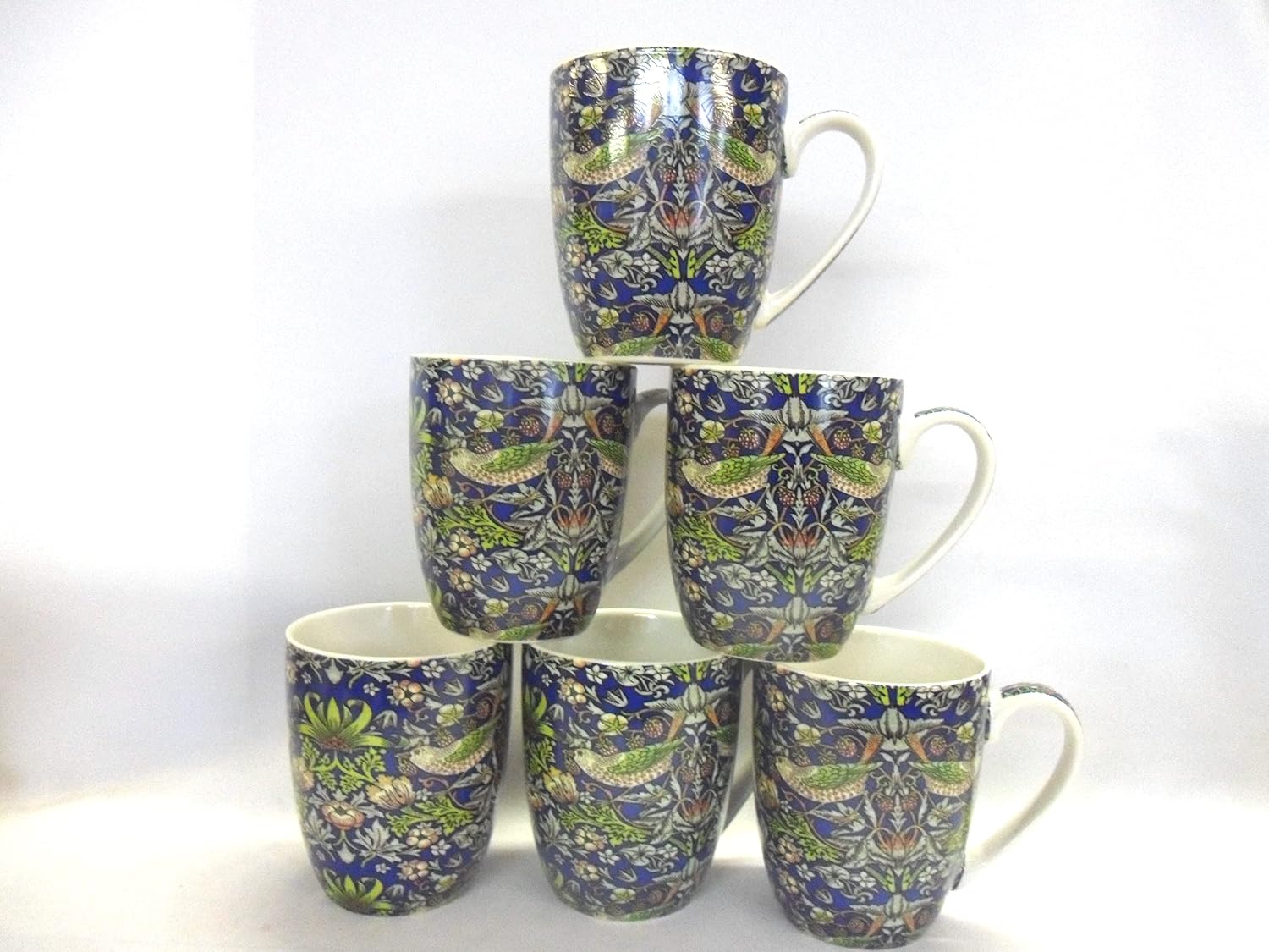 Heron Cross Pottery "Abbeydale Collection" Set of 6 Aspen China Mugs in ...