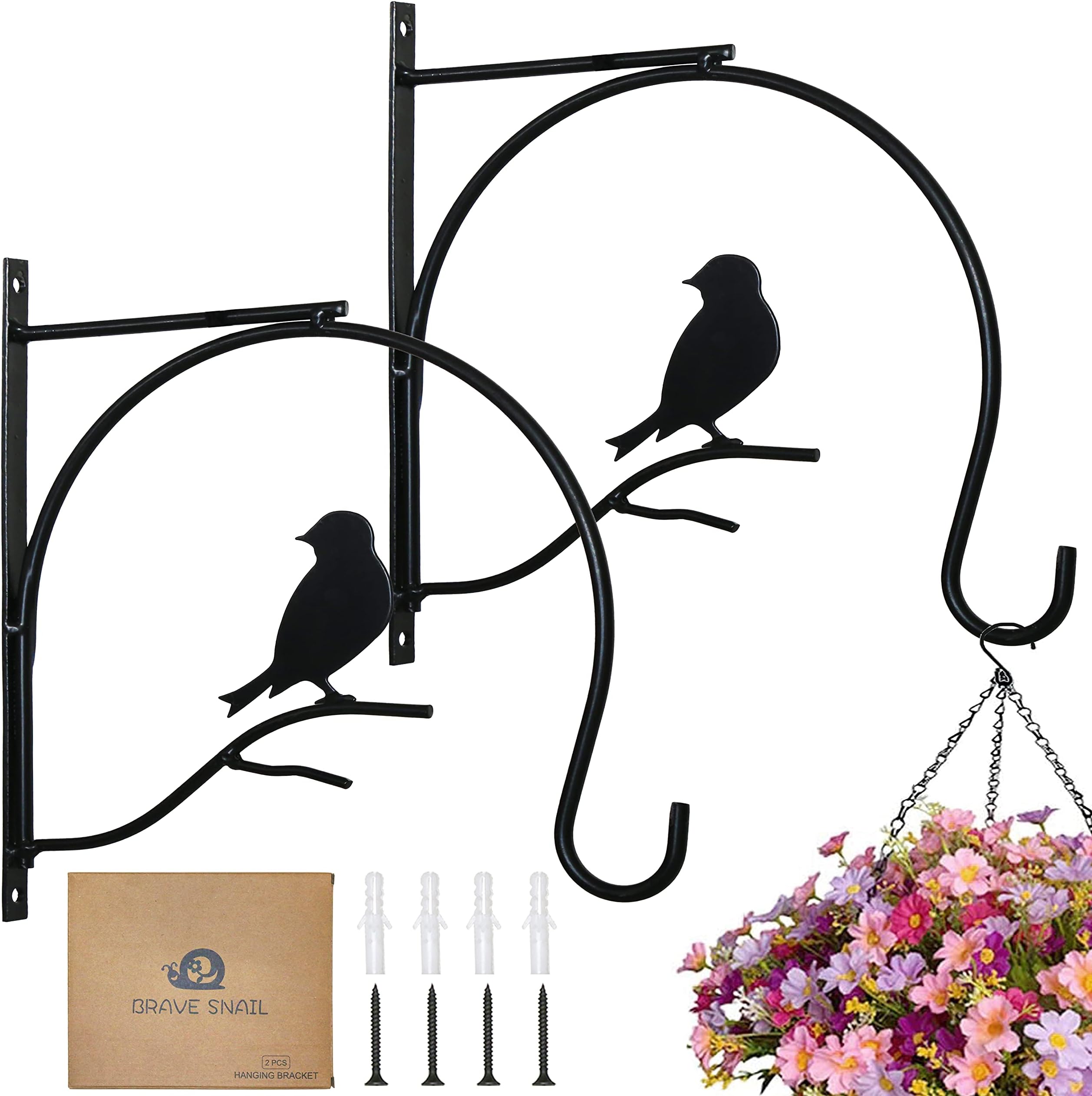 Amazon.com: 2 Pc 15" Hanging Plant Bracket Heavy-Duty Metal Garden ...