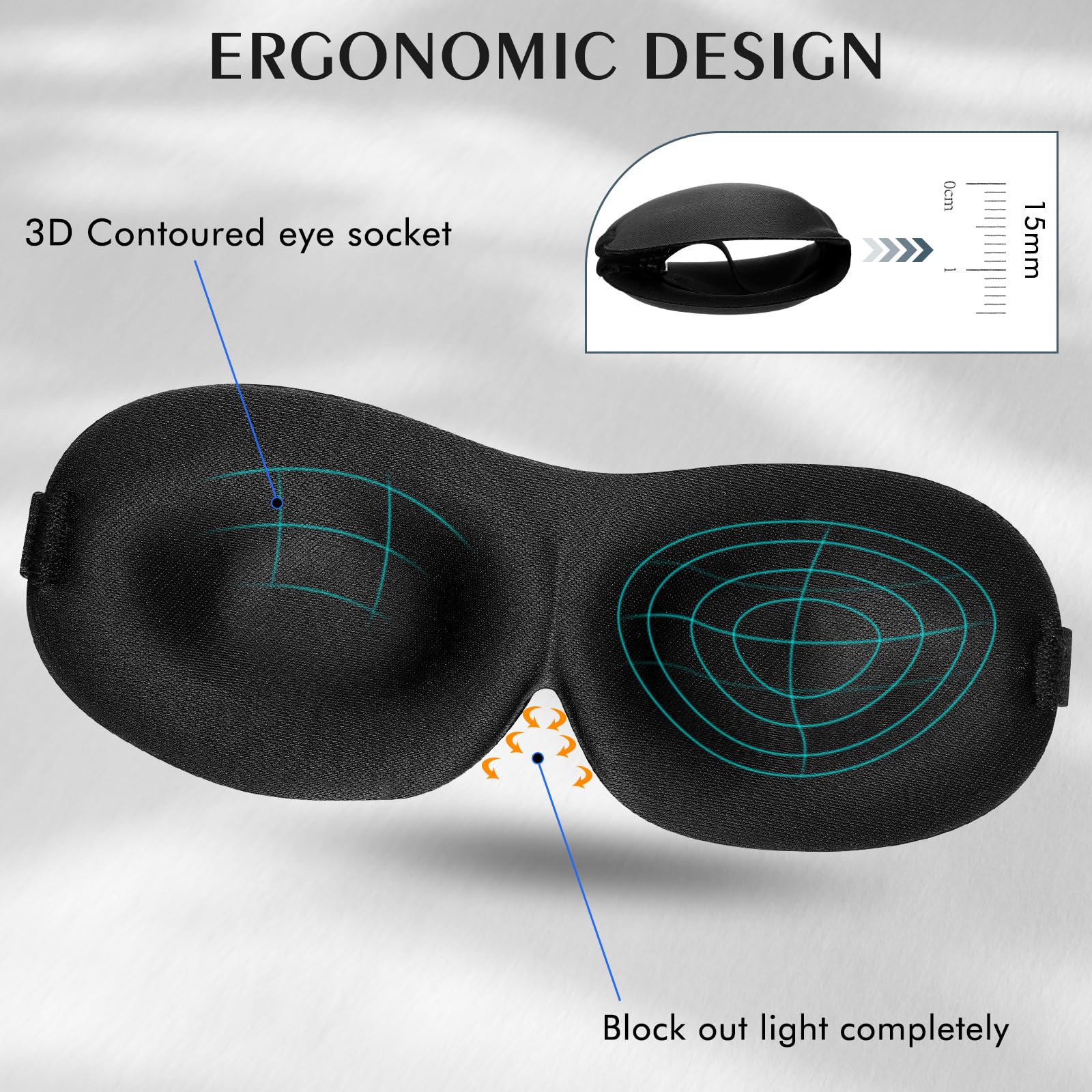 Snapklik.com : Bonuci 12 Pack Sleep Mask Blackout 3D Eye Mask For Ultralight Sleeping Night ...
