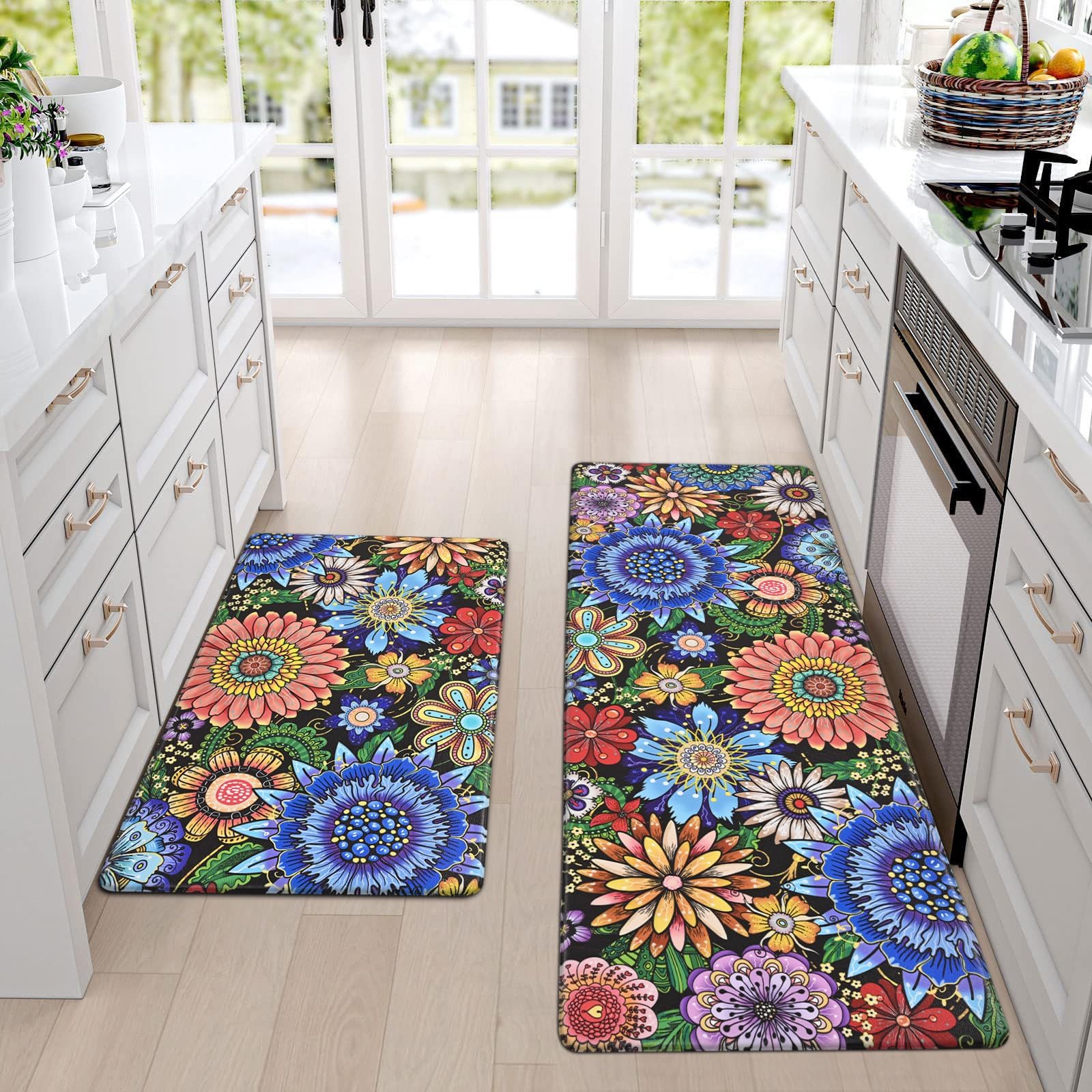 Amazon.com: Likiyol Sun Kitchen Mats for Floor Boho Kitchen Rugs Non ...