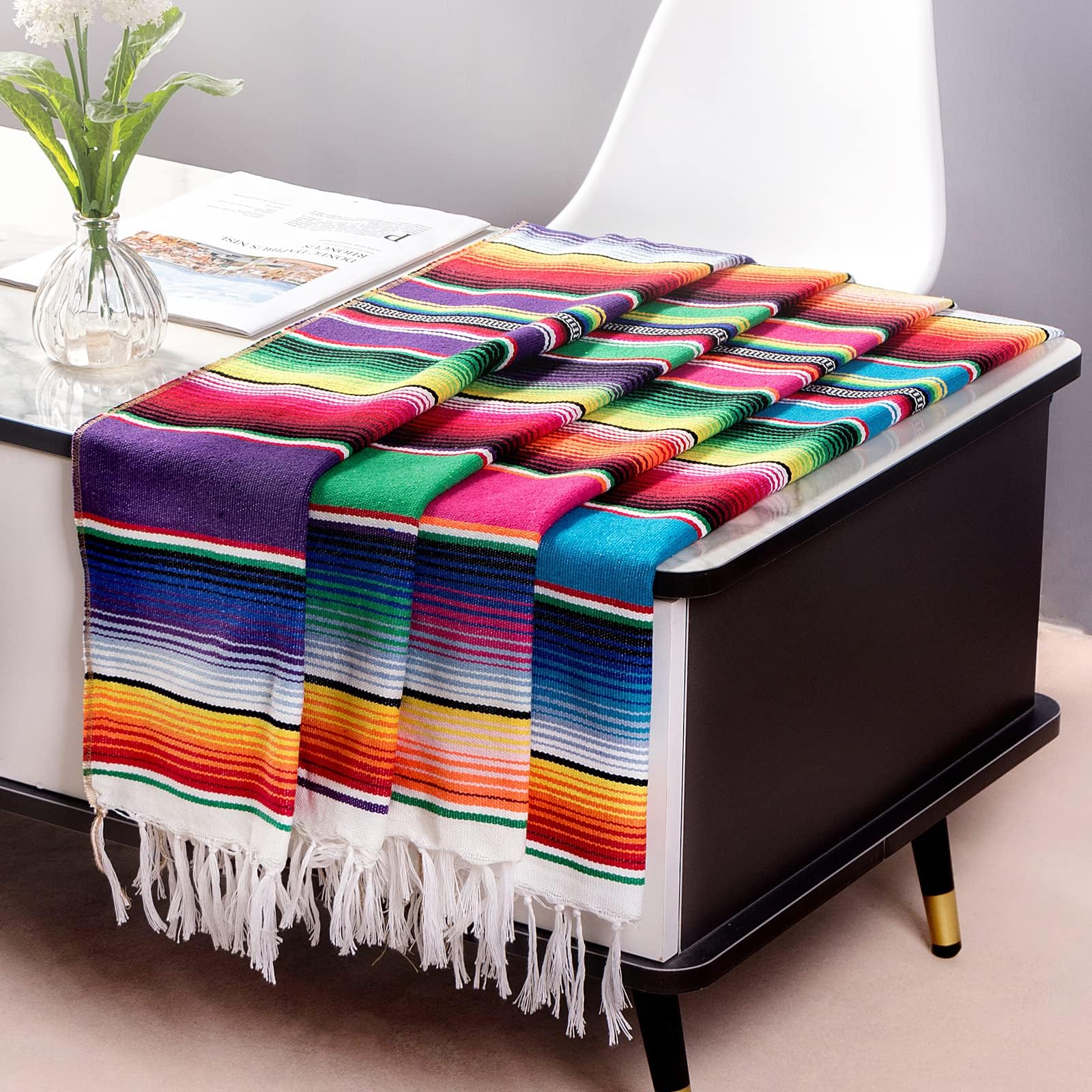 Amazon.com: Zhanmai 8 Pcs 14 x 84 Inch Mexican Serape Table Runners ...