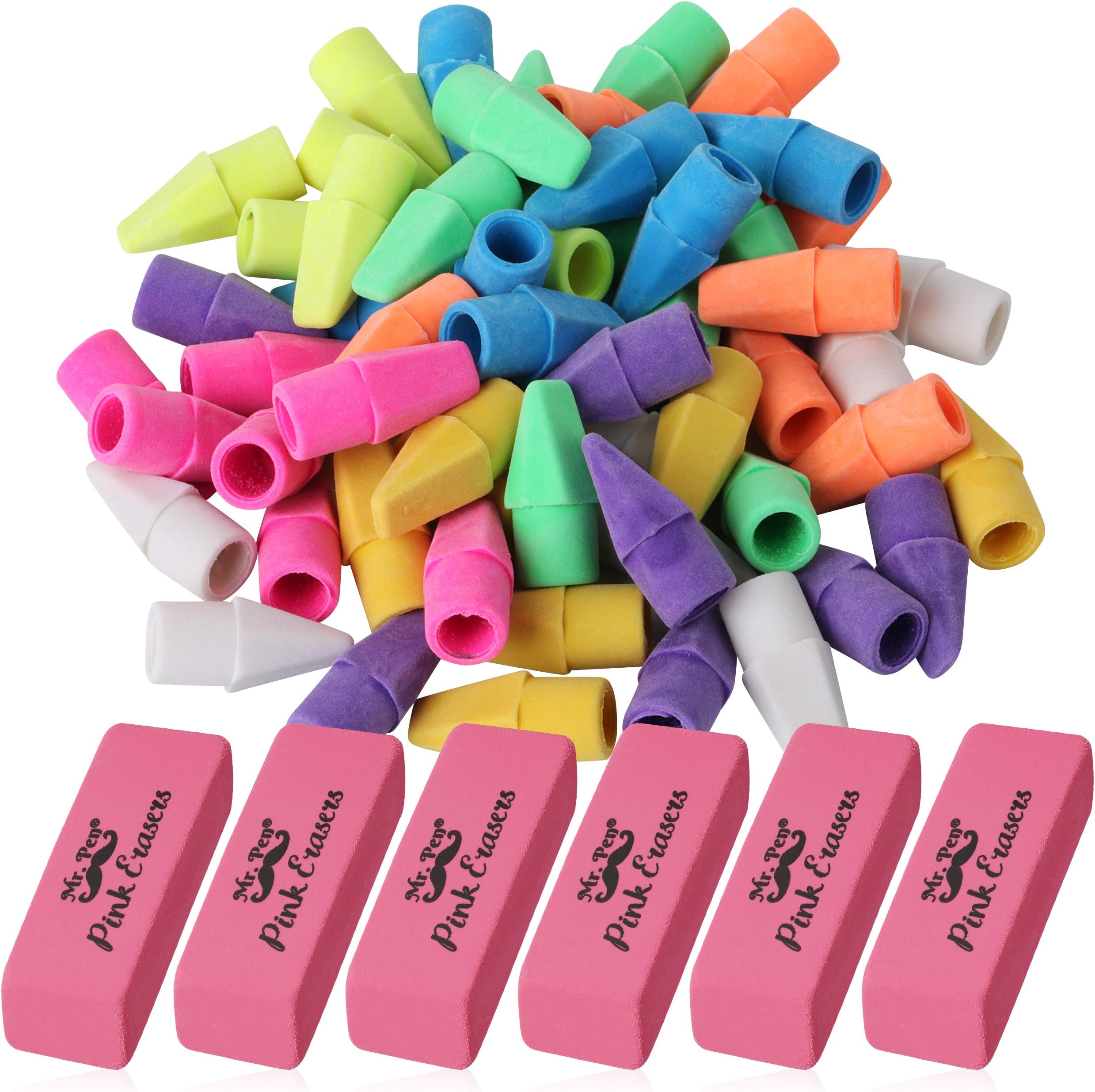 Amazon.com : Charles Leonard Pencil Eraser Caps, Neon, Assorted, 20 ...