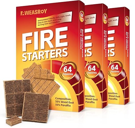 Amazon.com : Fire Starter for Fireplace 192 Squares, Fire Starters ...