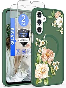 Amazon.com: Yucenx for Samsung Galaxy A16 5G Floral Phone Case with 2X Screen Protector ...