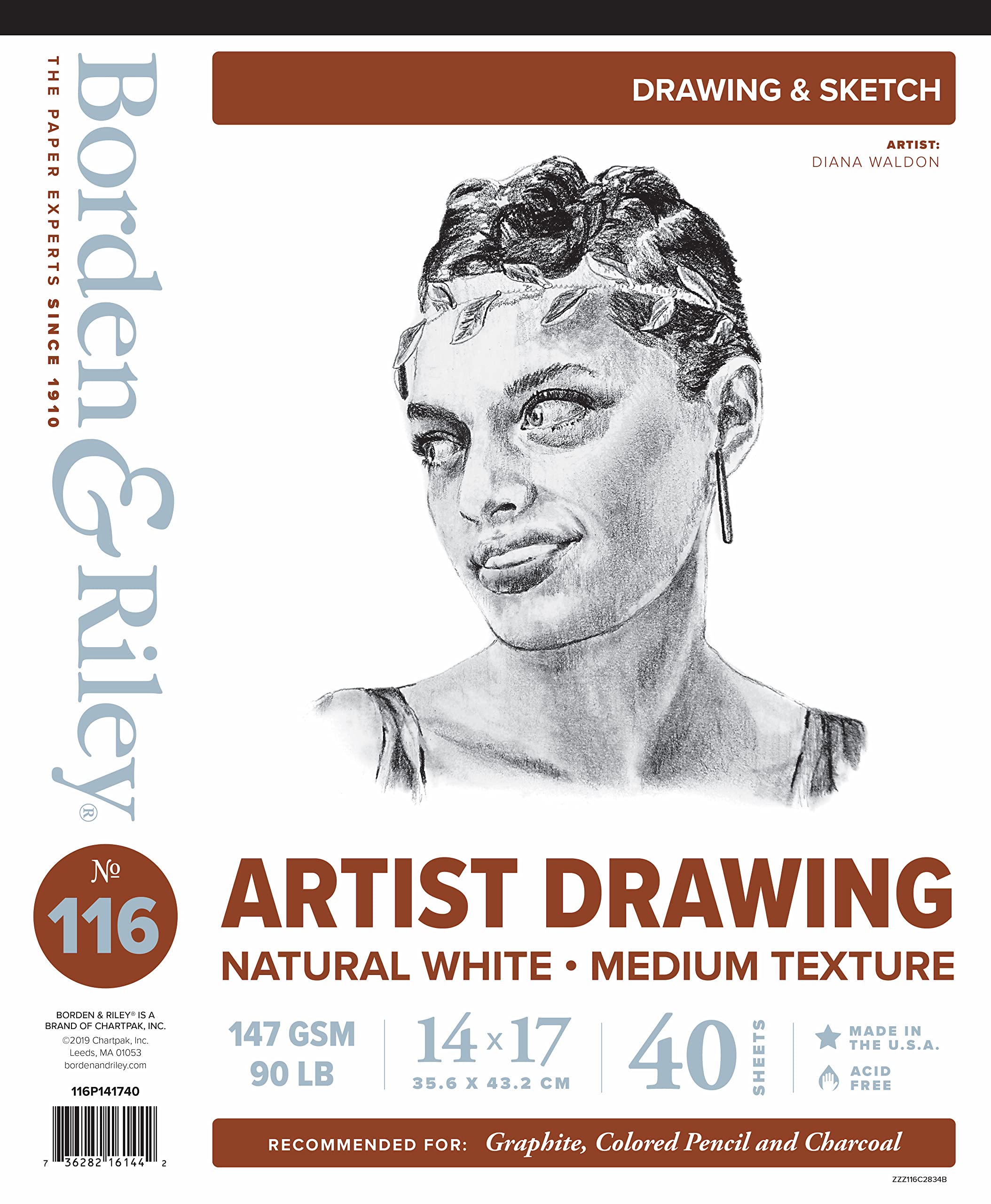 Amazon.com: Borden & Riley 14" x 17" #116 Artist Drawing/Sketch Pad ...