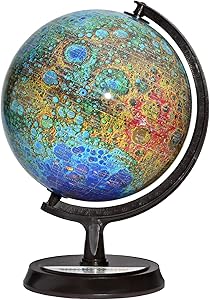 Amazon.com: Mapsoft Guide Topography Moon Globe, 24cm/9.5″, MT-24, Lunar Globe, Moon Map, Moon ...