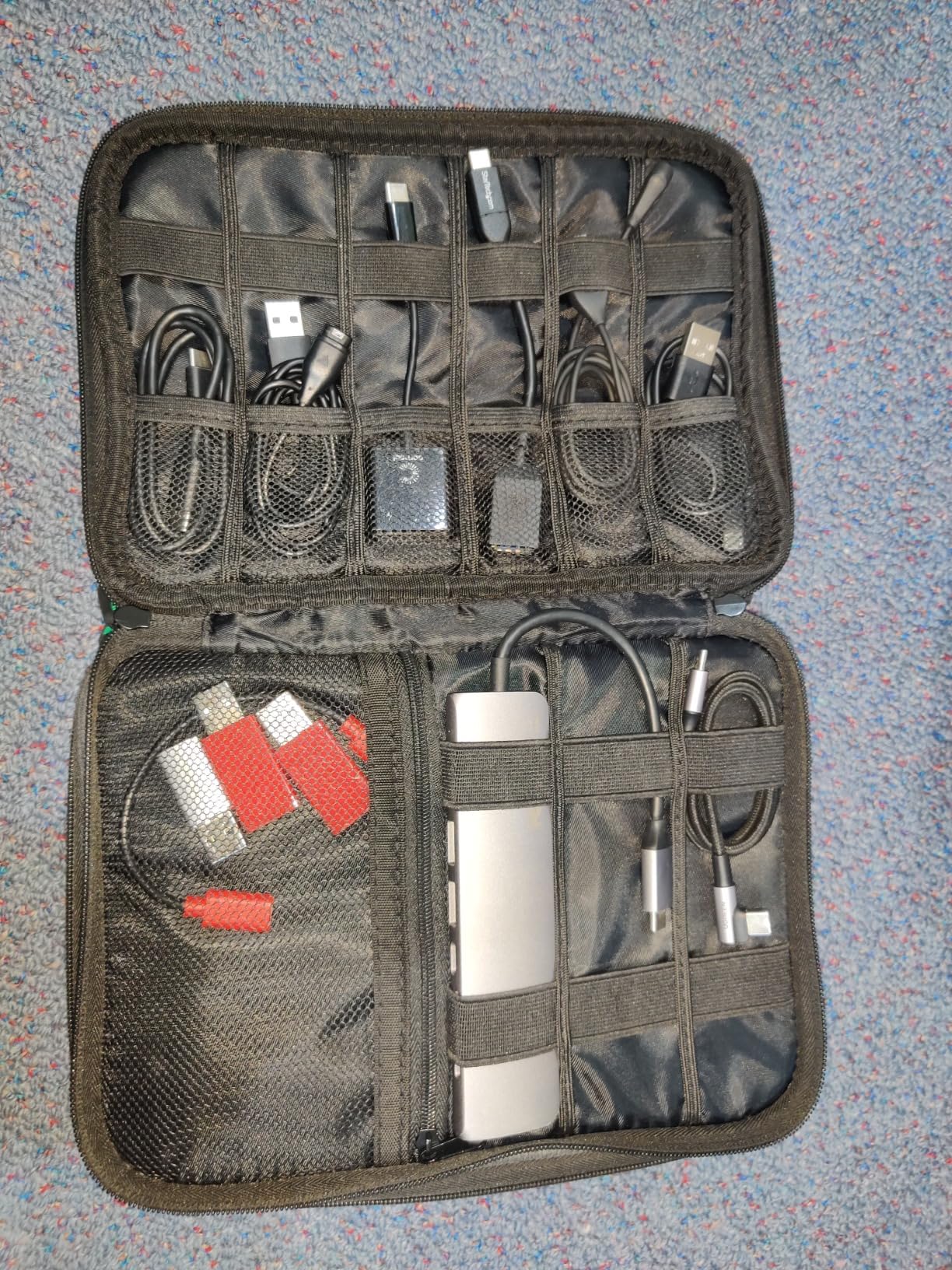 UGREEN Electronic Organizer, Double Layer Travel Gadget Storage Bag ...