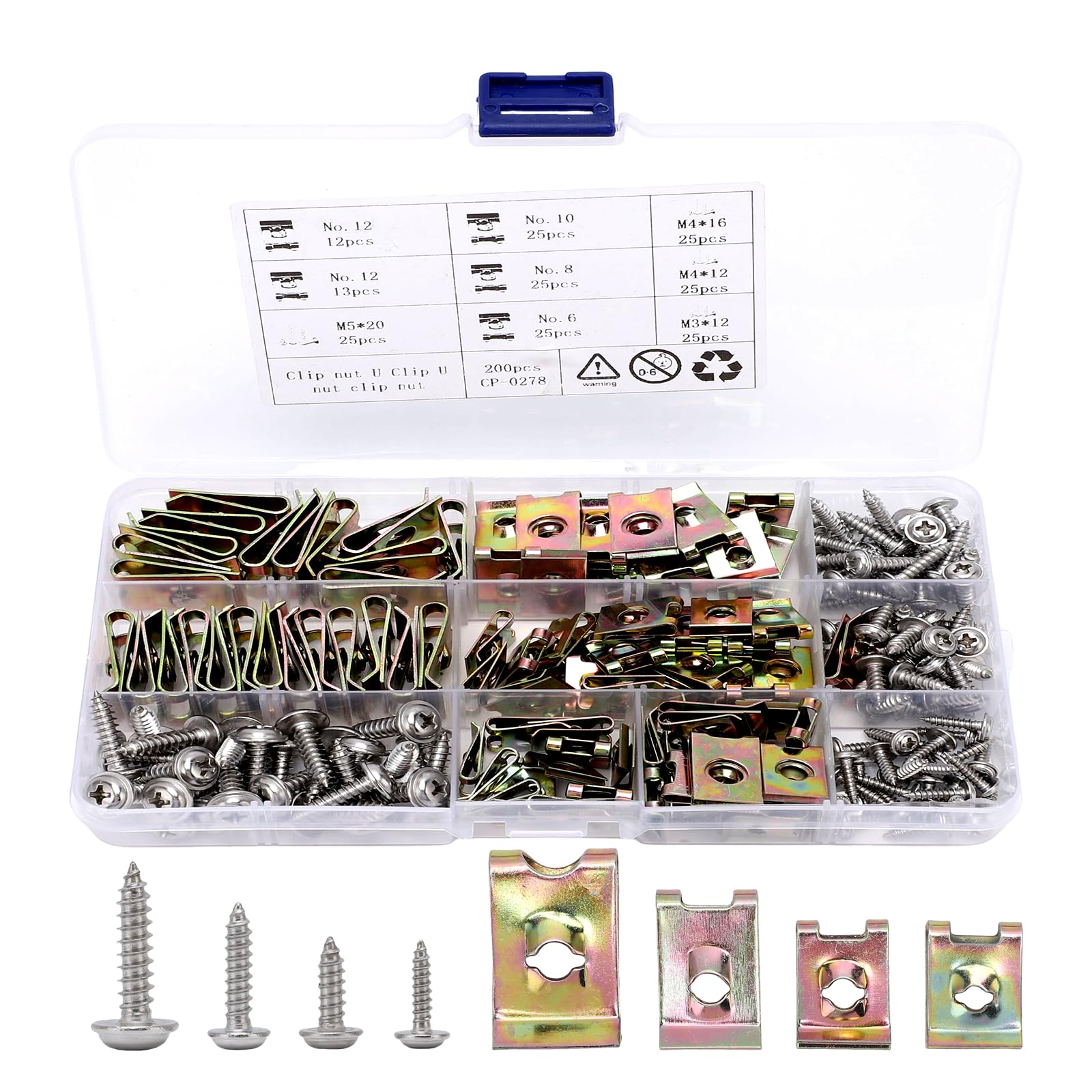 Amazon.com: 200PCS Car U‑Clips with Screw Assortment Kit, Automotive ...