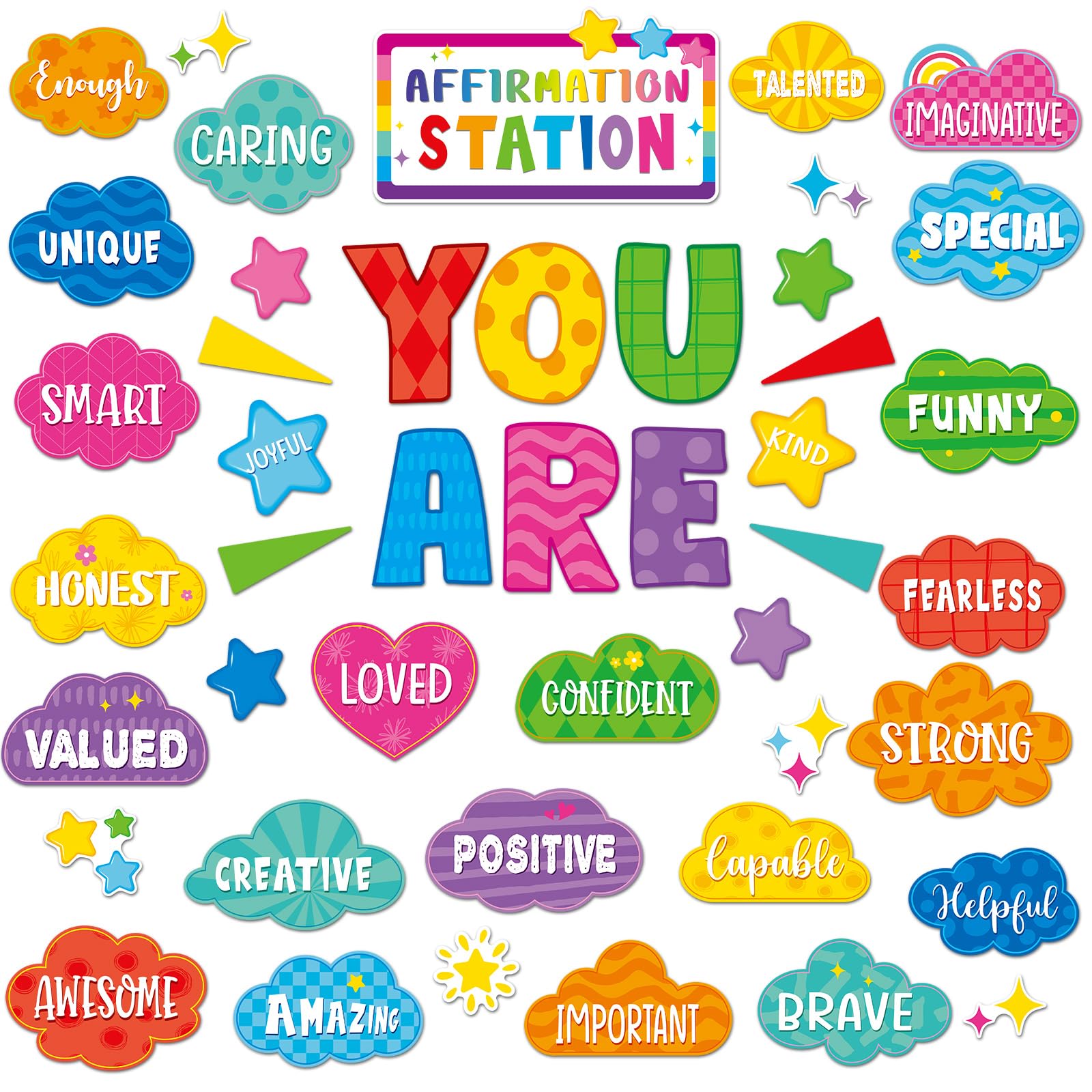 45pcs Bright Affirmation Station Bulletin Board Set Motivational ...