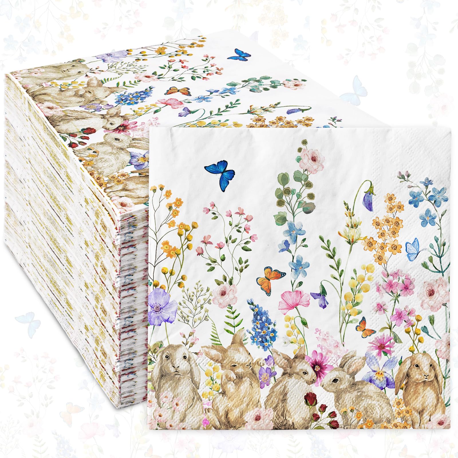 Amazon.com: AnyDesign 50 Pack Spring Paper Napkins Watercolor Wild ...