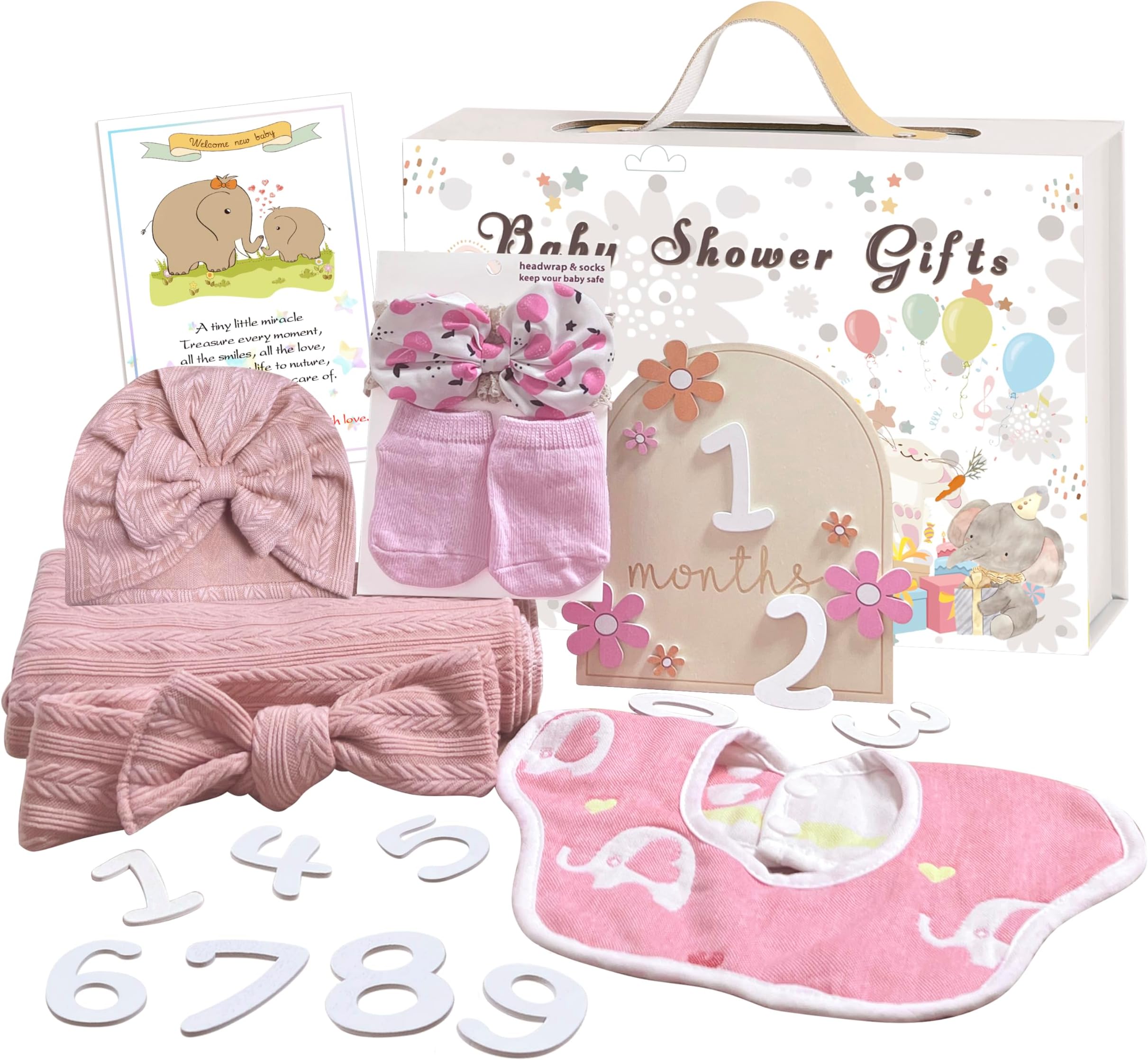 Amazon.com : Croknit 8Pcs Newborn Baby Gift Set for Baby Shower Party ...