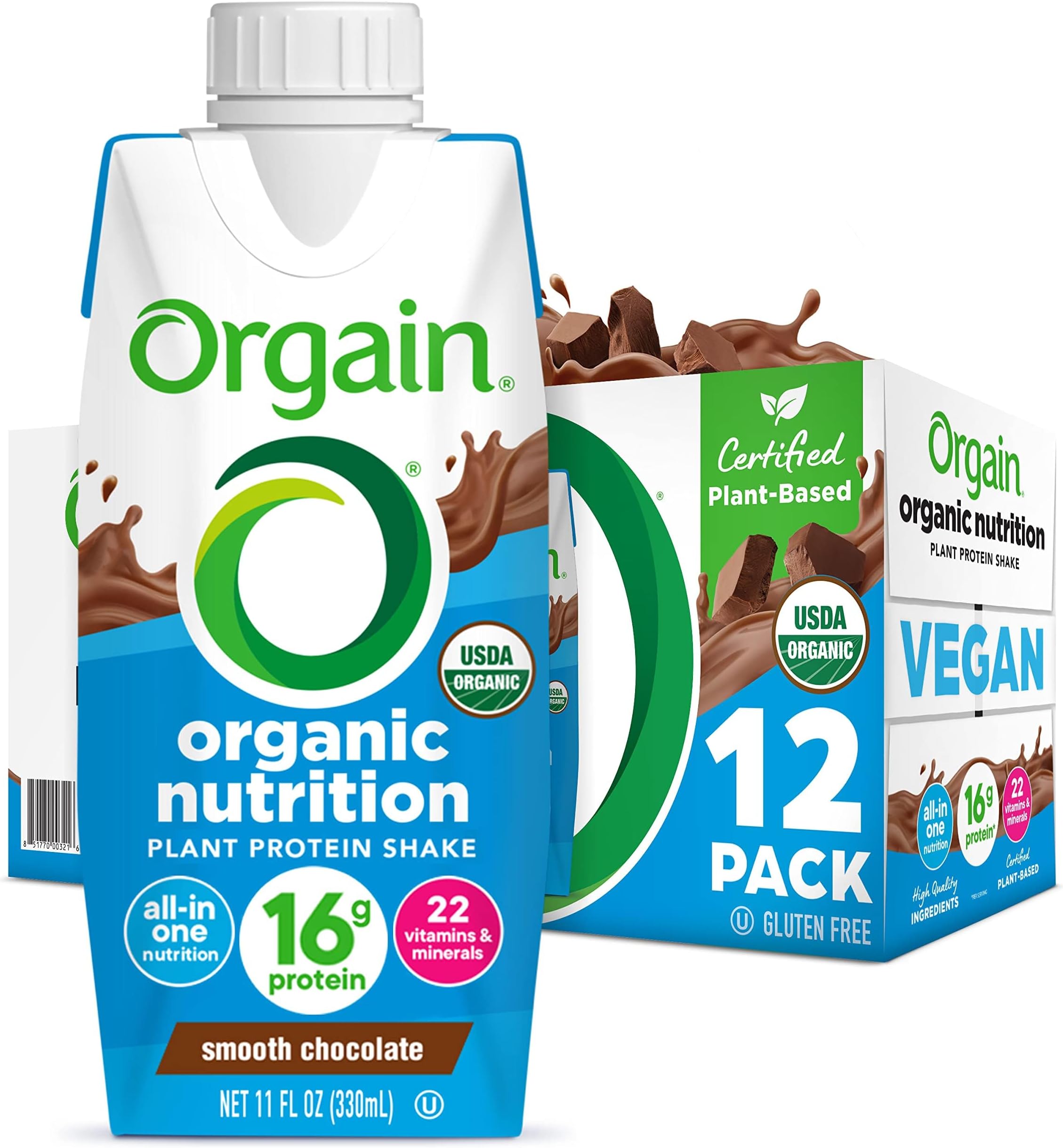 Amazon.com : Orgain Milk 30g Protein Shake, Chocolate Fudge, 11 Fluid ...