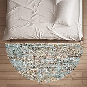 Amazon.com: Half Round Rugs Semicircular,Brown Blue,50 x 100 cm, 19 x ...