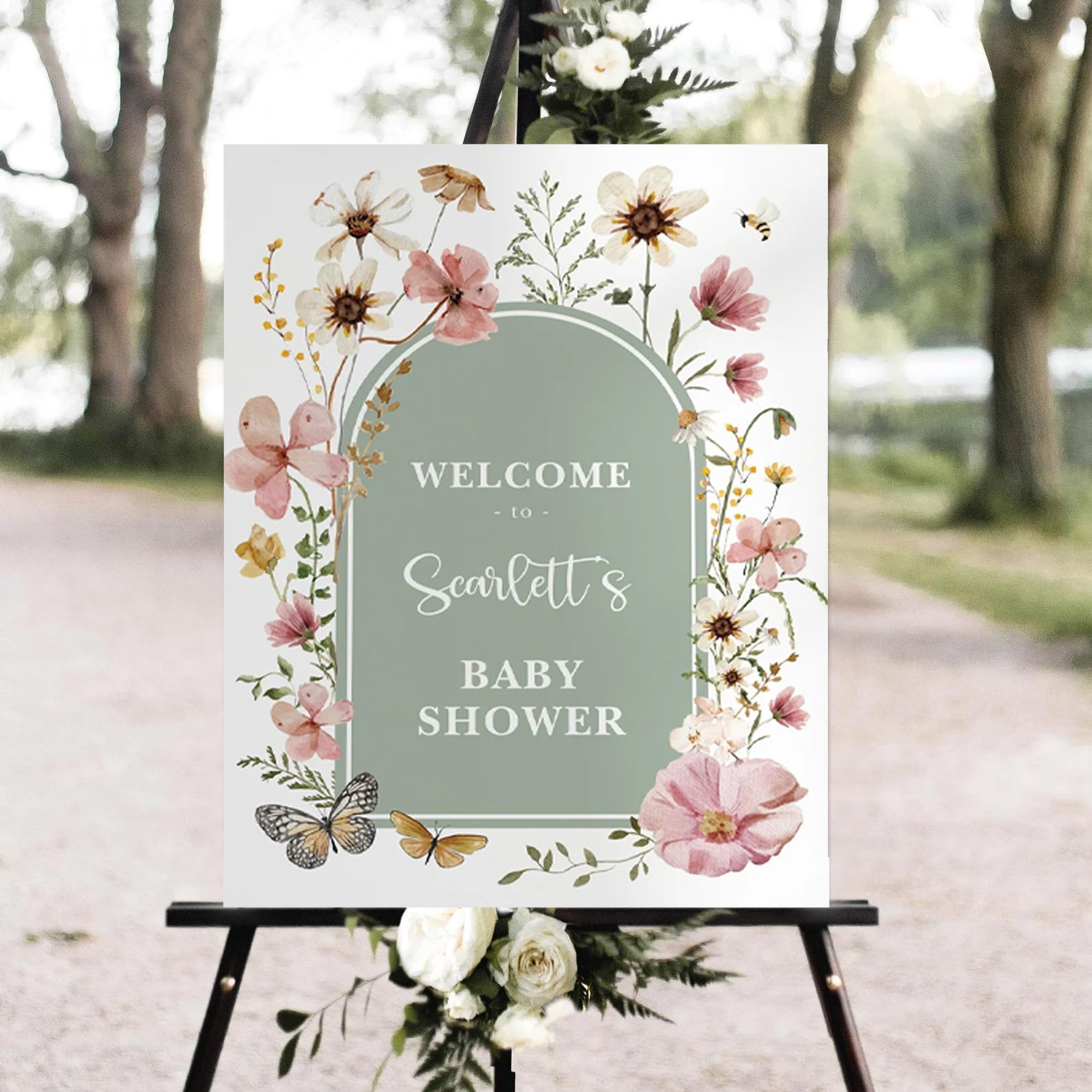 Amazon.com: Boho Baby Shower Welcome Sign | Neutral Shower Welcome Sign ...