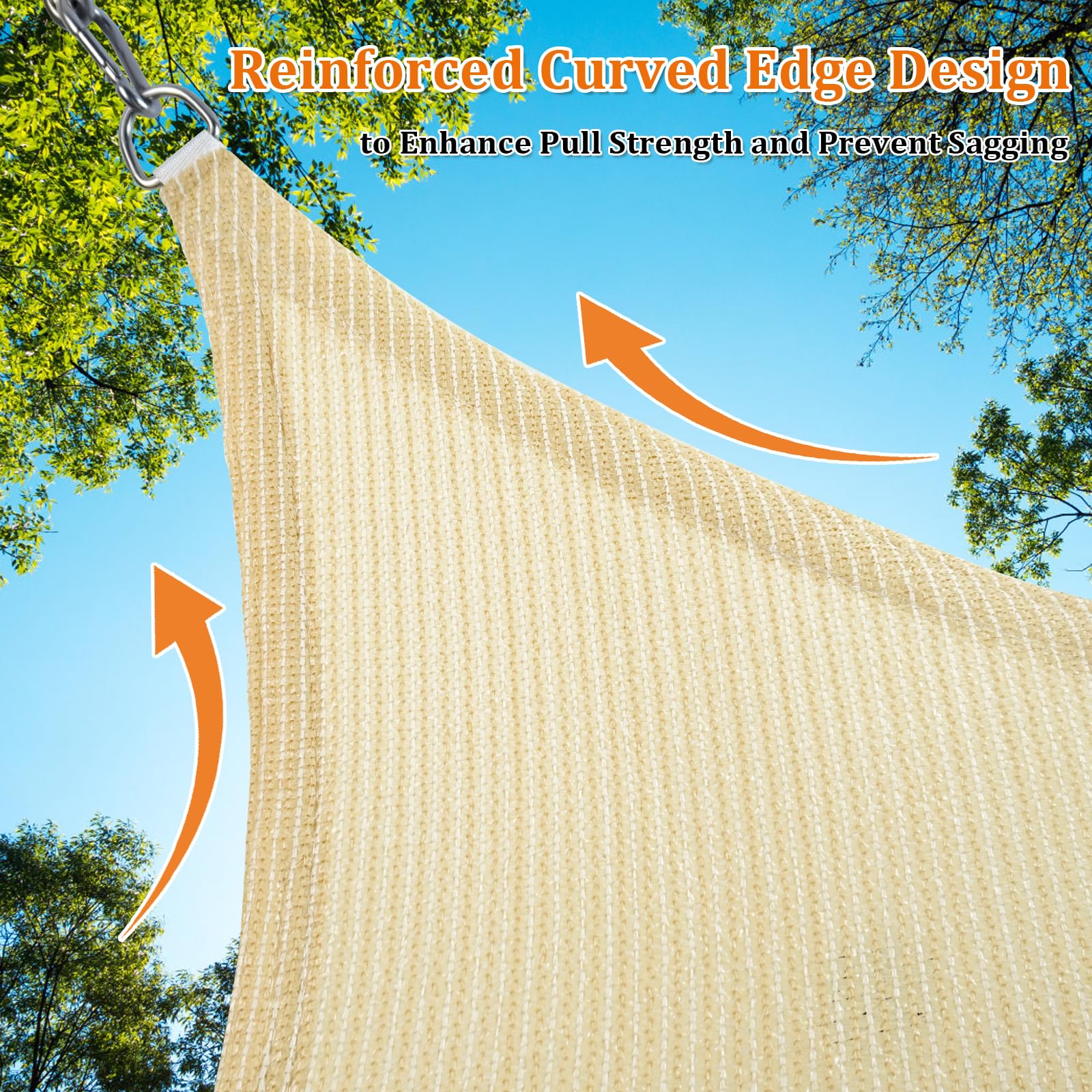 Snapklik.com : Shade&Beyond Triangle Sun Shade Sail 15X15X21 Permeable ...