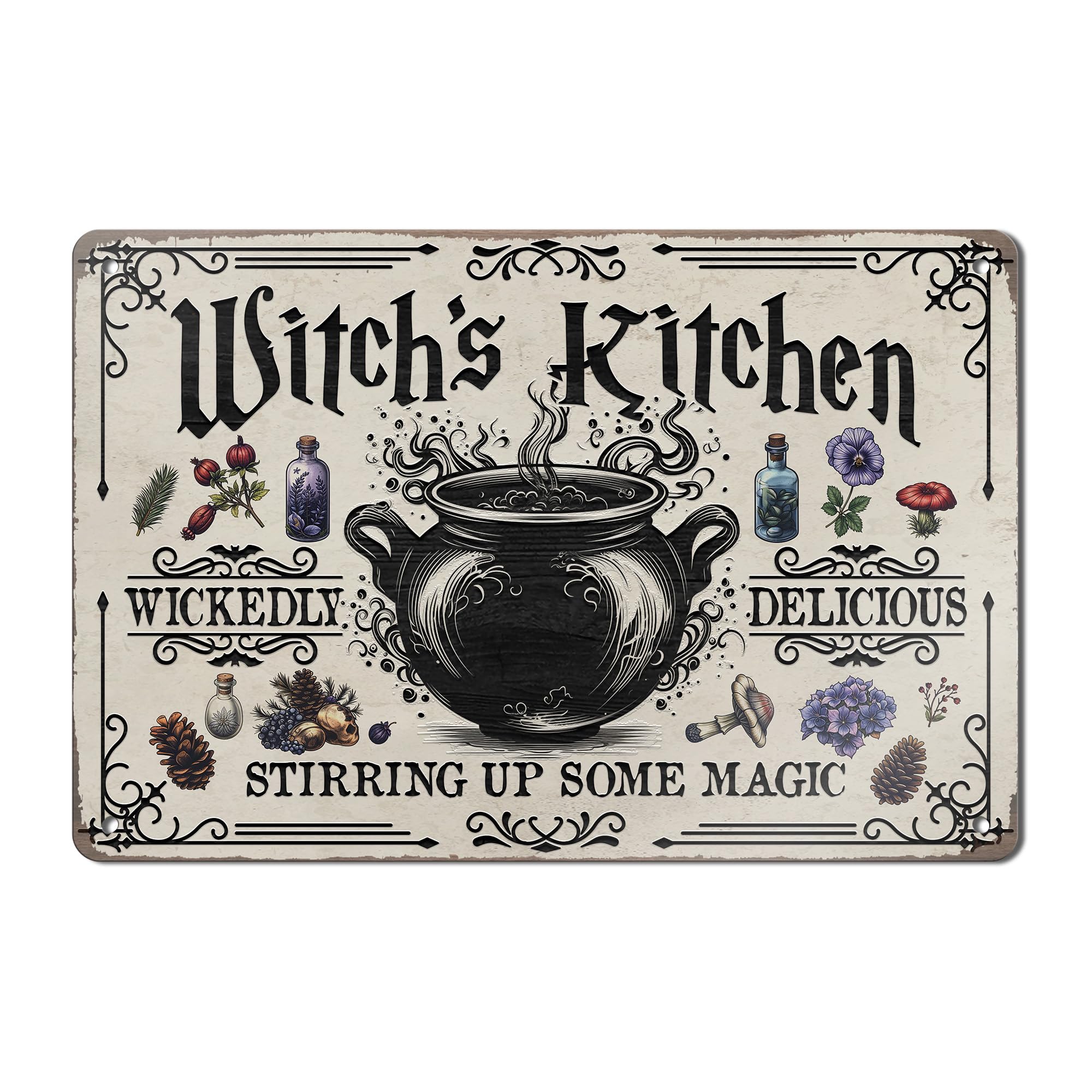 Amazon.com: ROLOL Kitchen Sign, Witch Kitchen Sign Stirring Up Some ...