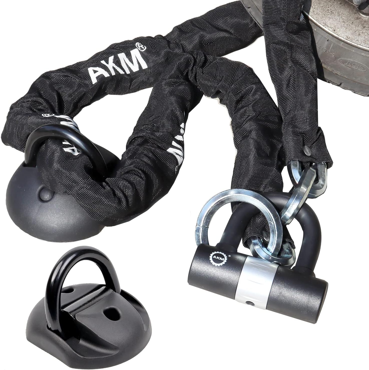 Amazon.com: AKM Anti-Theft 12mm Thick 200cm/6.56ft Motorcycle Chain ...