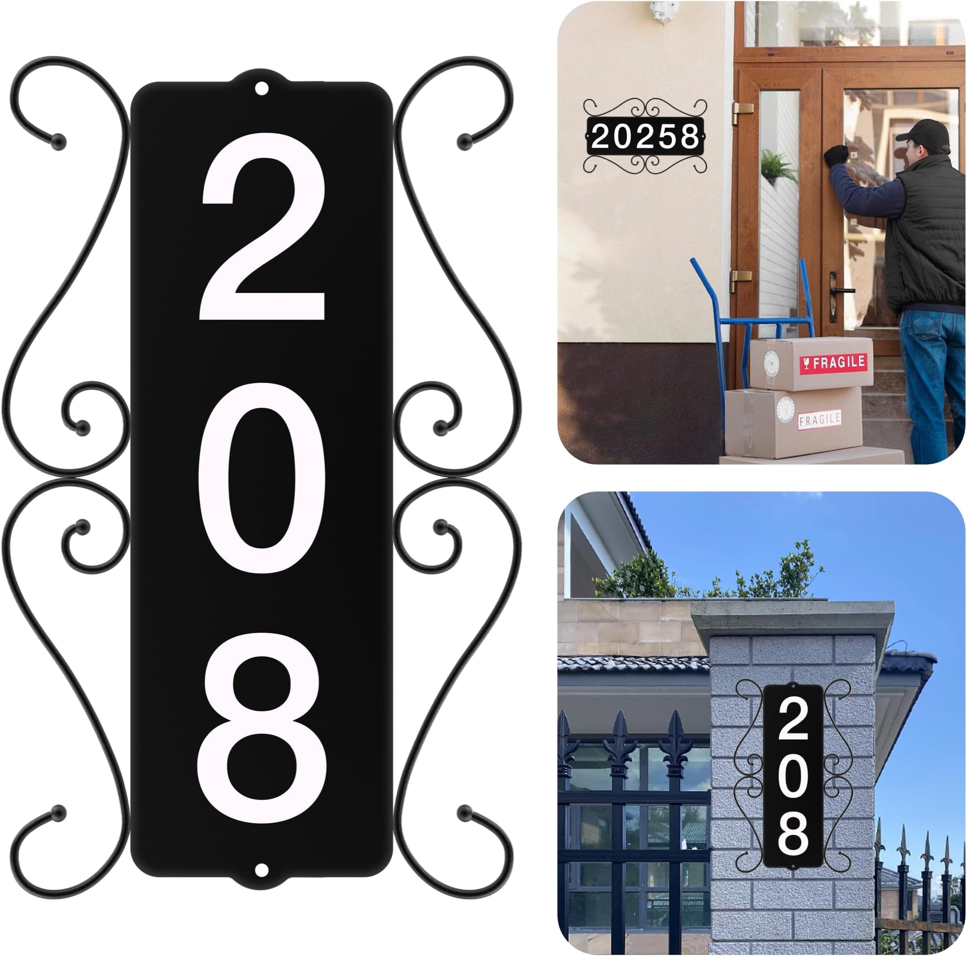 Amazon.com: IVWVI Metal Address Plaque, Address Number, Waterproof ...