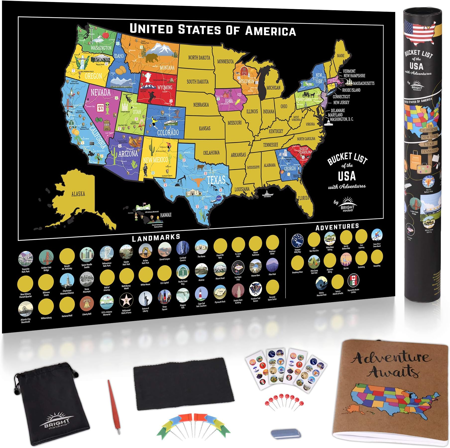 Amazon.com : National Parks Scratch Off Map of United States Poster ...