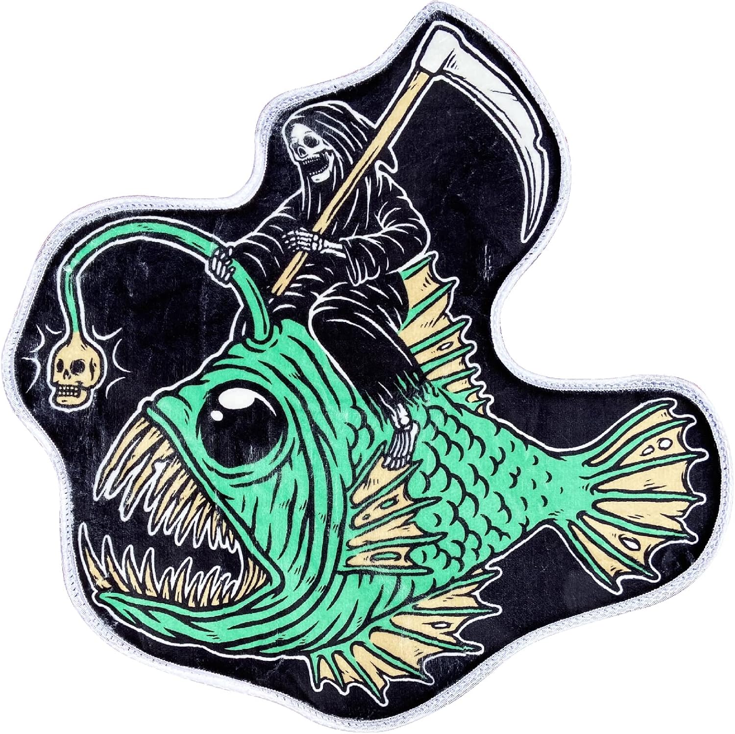 Amazon.com: Death Rides a Lantern Fish Bathroom Rug Mat,Soft and ...