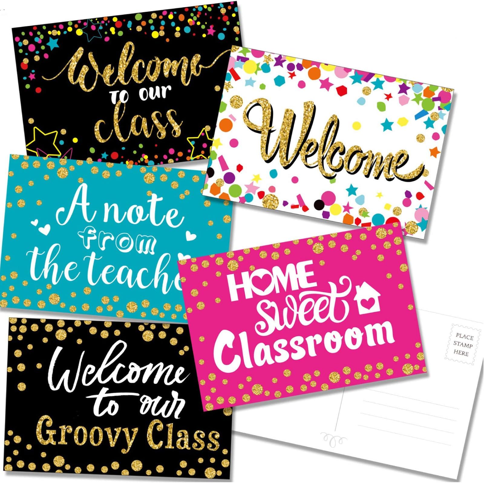 Amazon.com: 40 Pieces Confetti Welcome Postcards, Welcome to Our Class ...