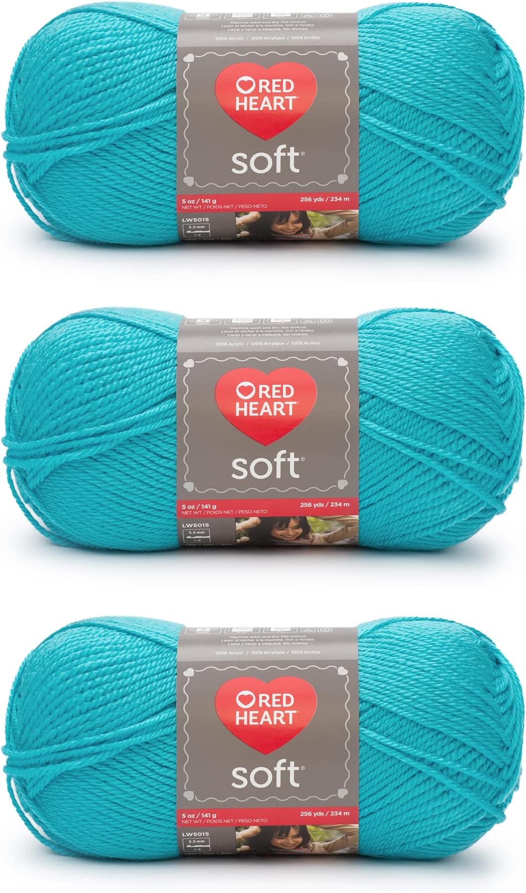 Amazon.com: Red Heart Soft Really Red Yarn - 3 Pack of 141g/5oz ...